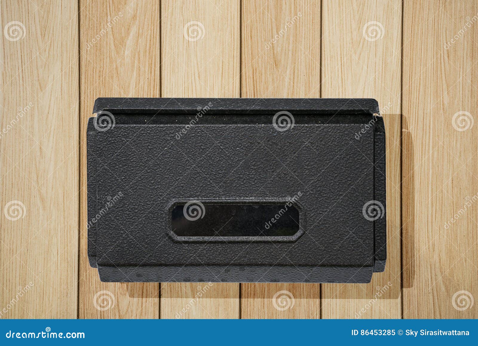 Black Mail Box in Rectangular Shape on Wall. Stock Image - Image of ...