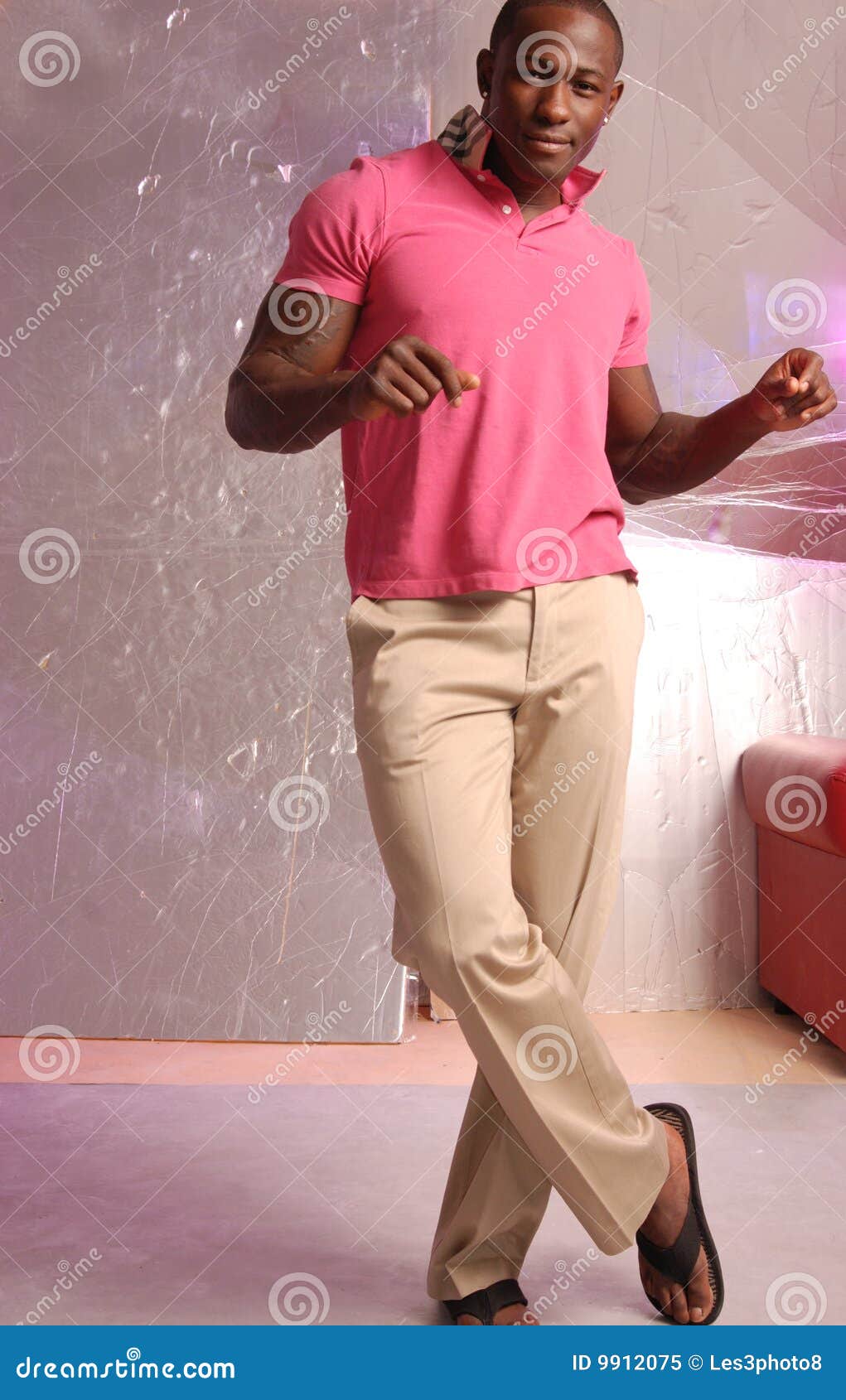 Black male dancing stock image. Image of pink, shirt, serious - 9912075