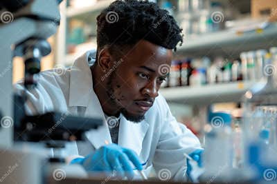 Black Male Scientist in Lab Editorial Photo - Image of technician ...