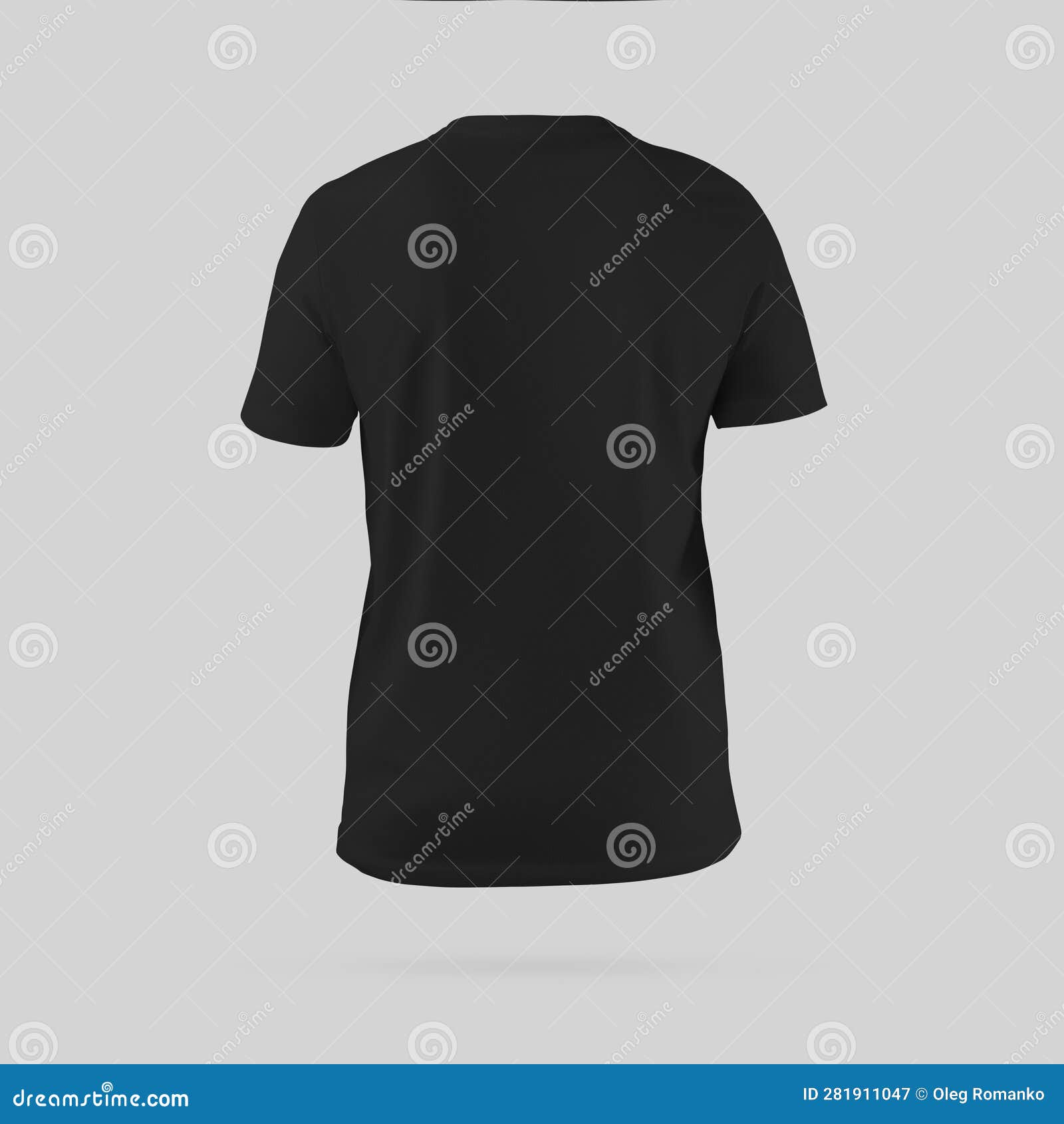 Black Male T-shirt Mockup with Shadows, Casual Texture Shirt 3D ...