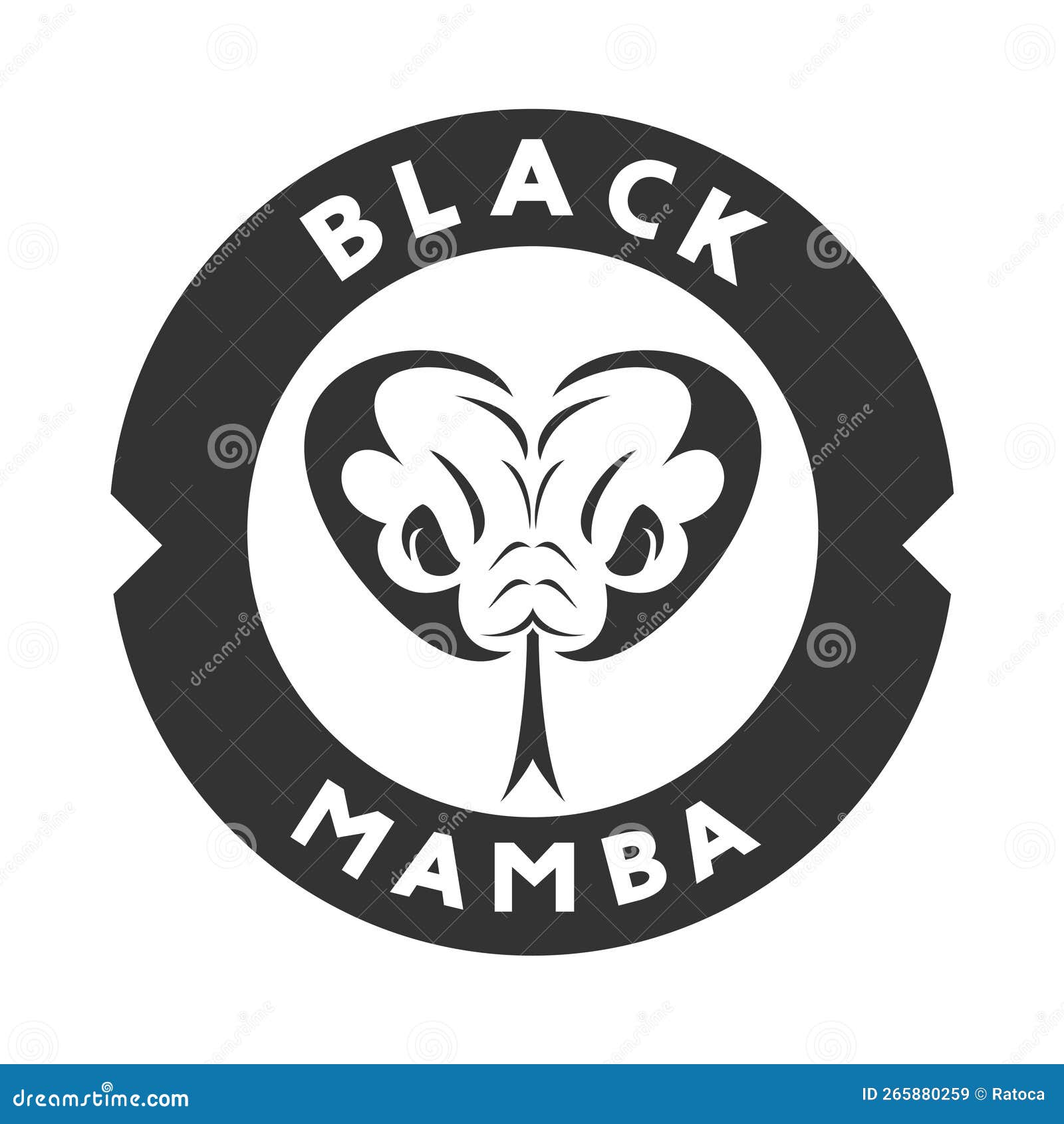 Black mamba circle symbol stock vector. Illustration of fear - 265880259