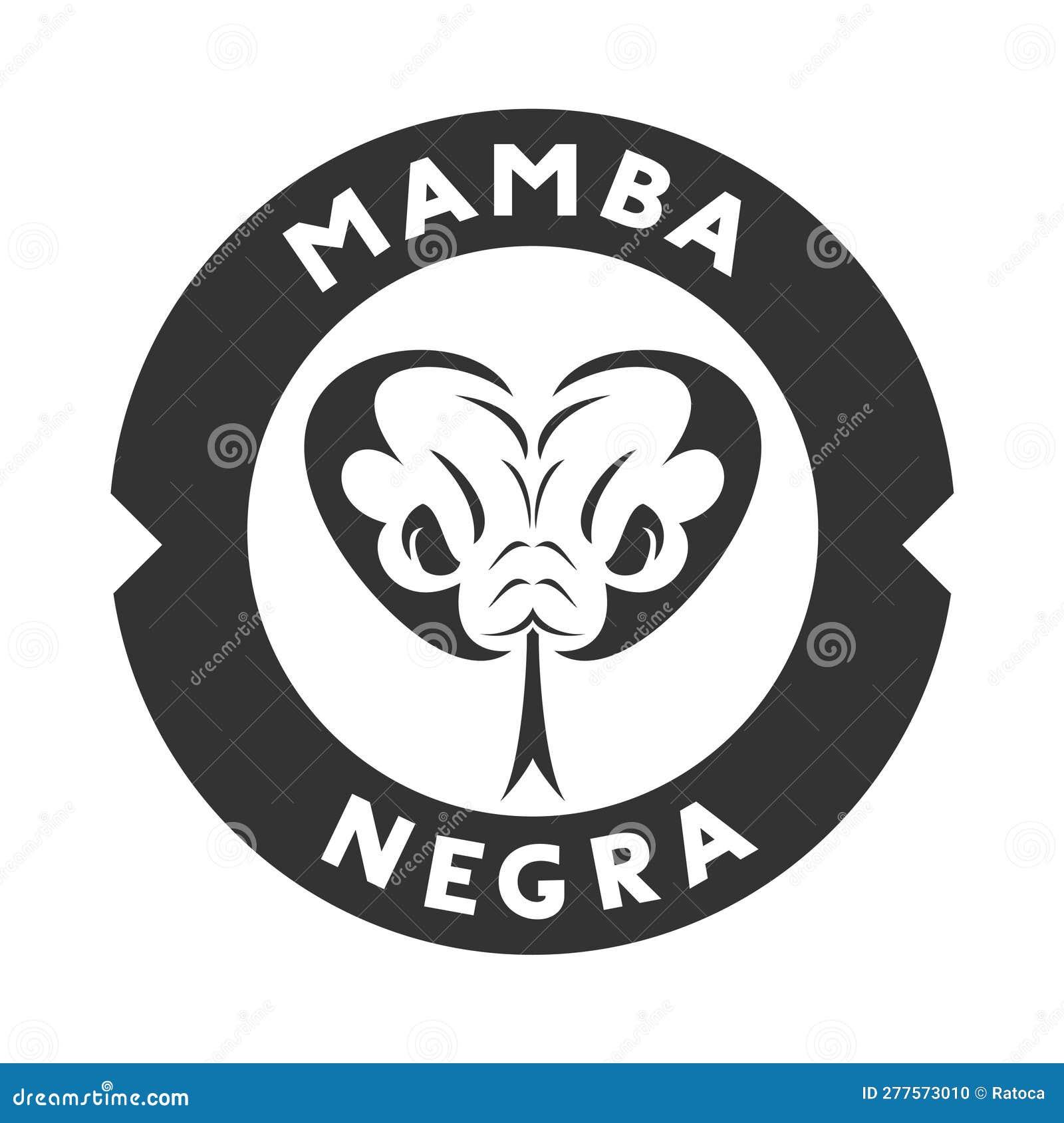 Black Mamba Circle Symbol in Spanish Stock Vector - Illustration of ...
