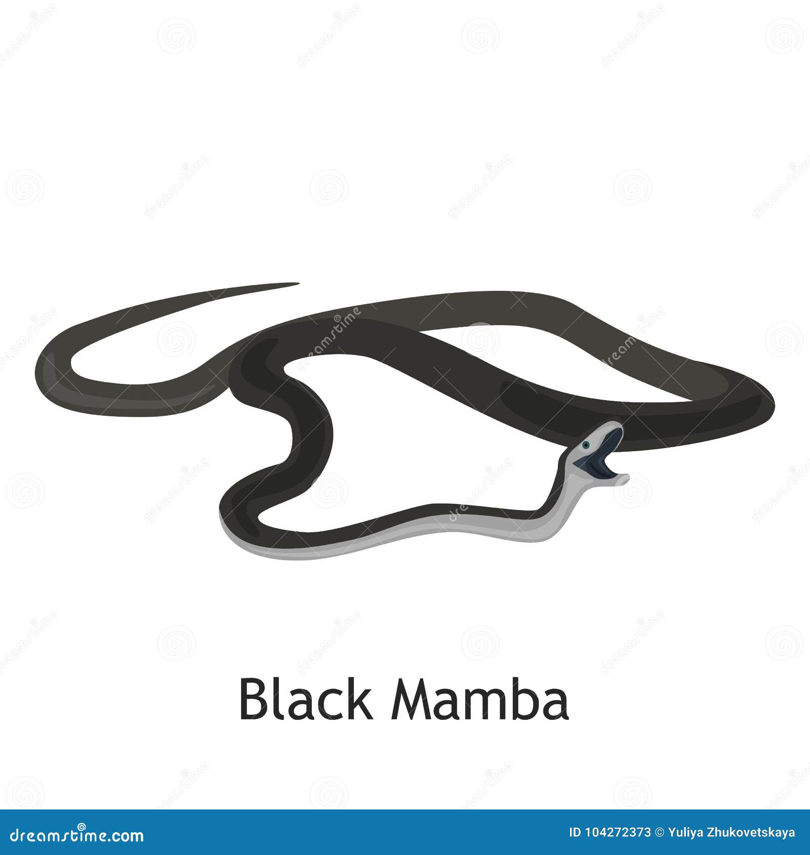 The Black Mamba Snake Mascot Logo Vector Illustration | CartoonDealer ...