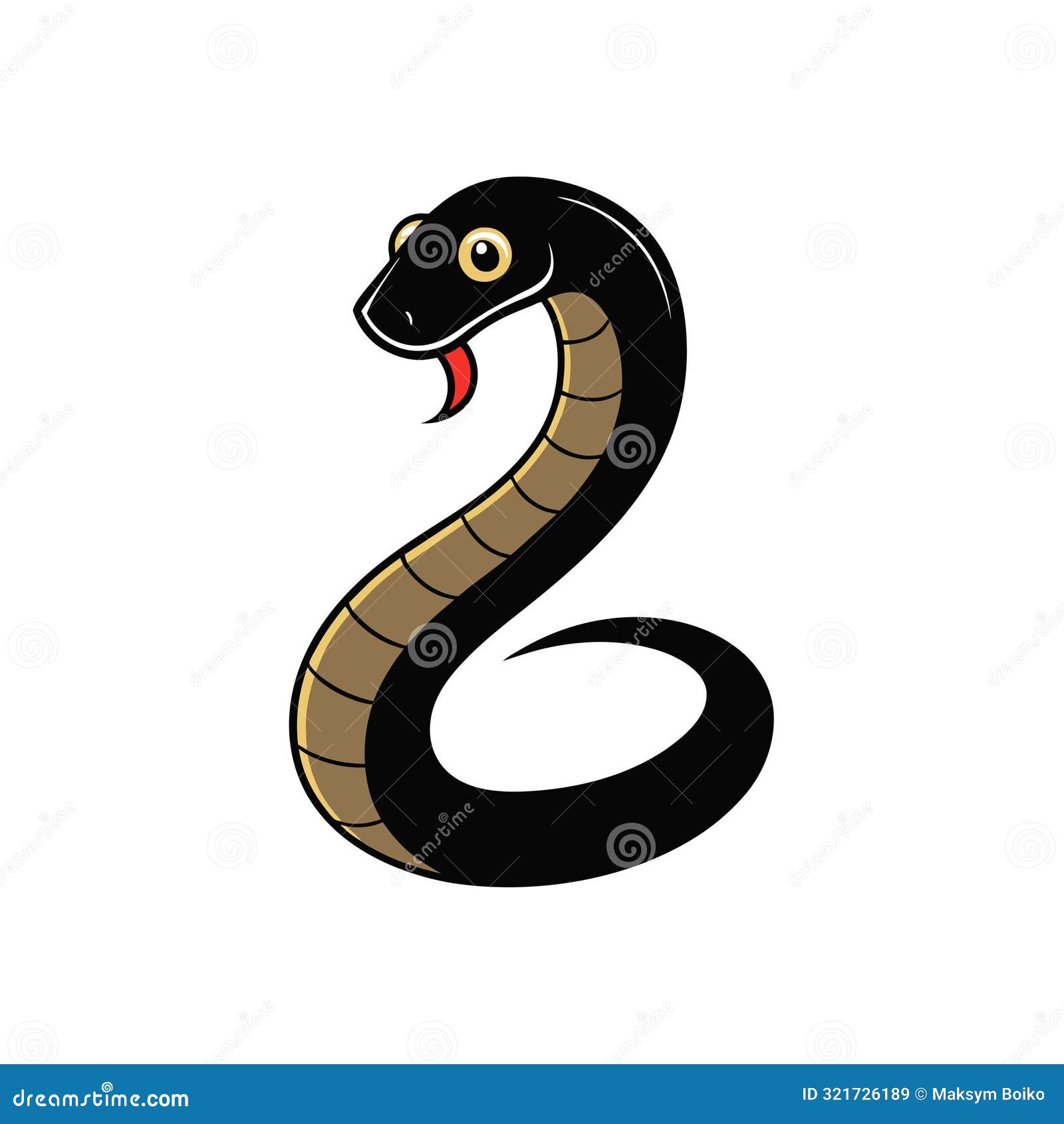 Black Mamba Snake Knocks Icon Vector Illustration Stock Vector ...