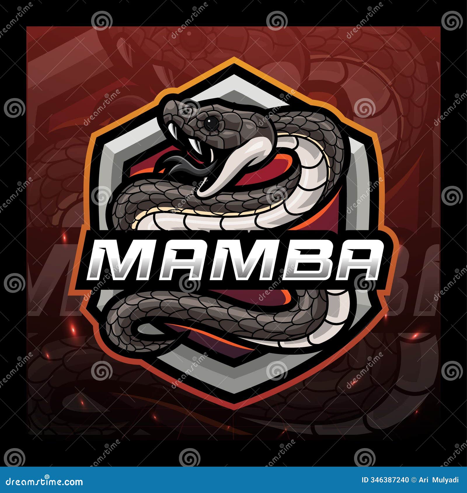 Black Mamba Snake And Basketball Sport Equipment Mascot Vector ...