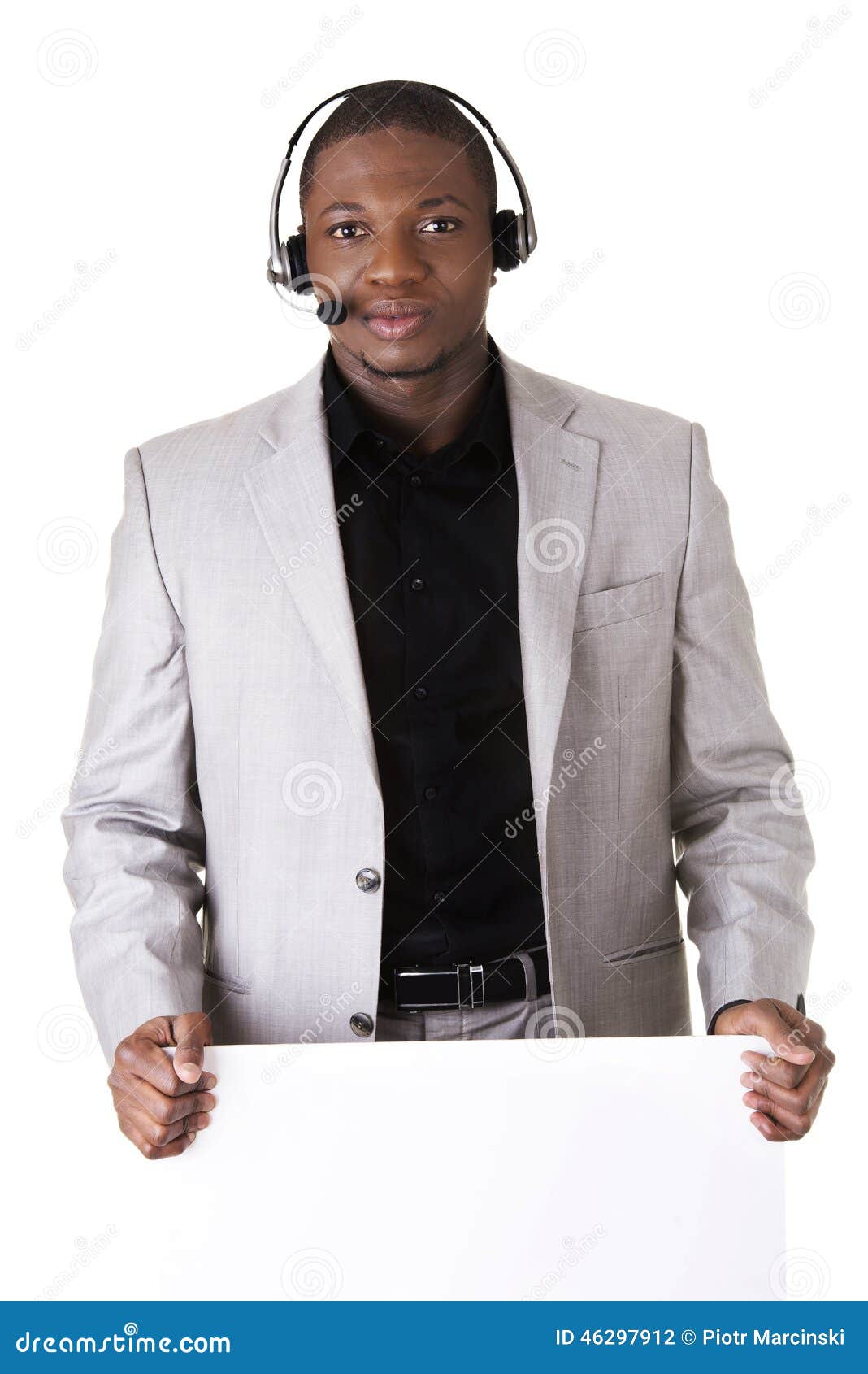 Black man as a consultant stock photo. Image of call - 46297912