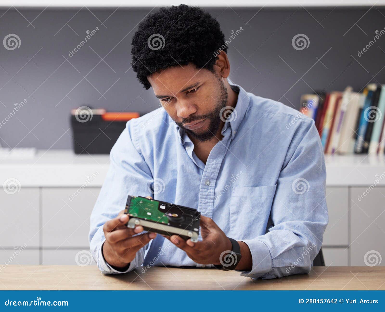 Black Man, Check Circuit Board and Computer Hardware with Technician in ...