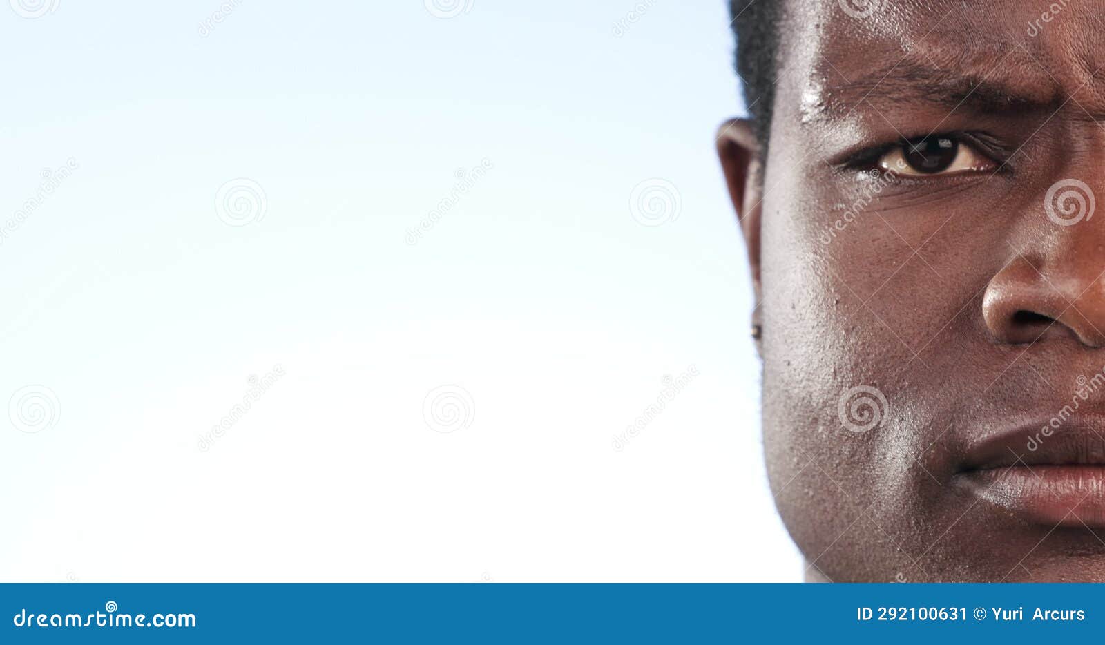 Black Man, Confused and Face Closeup with Doubt, Problem Solving and ...