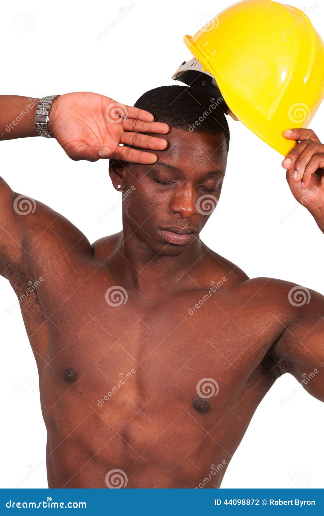 Black Man Construction Worker Stock Photo - Image of consultant, hard ...