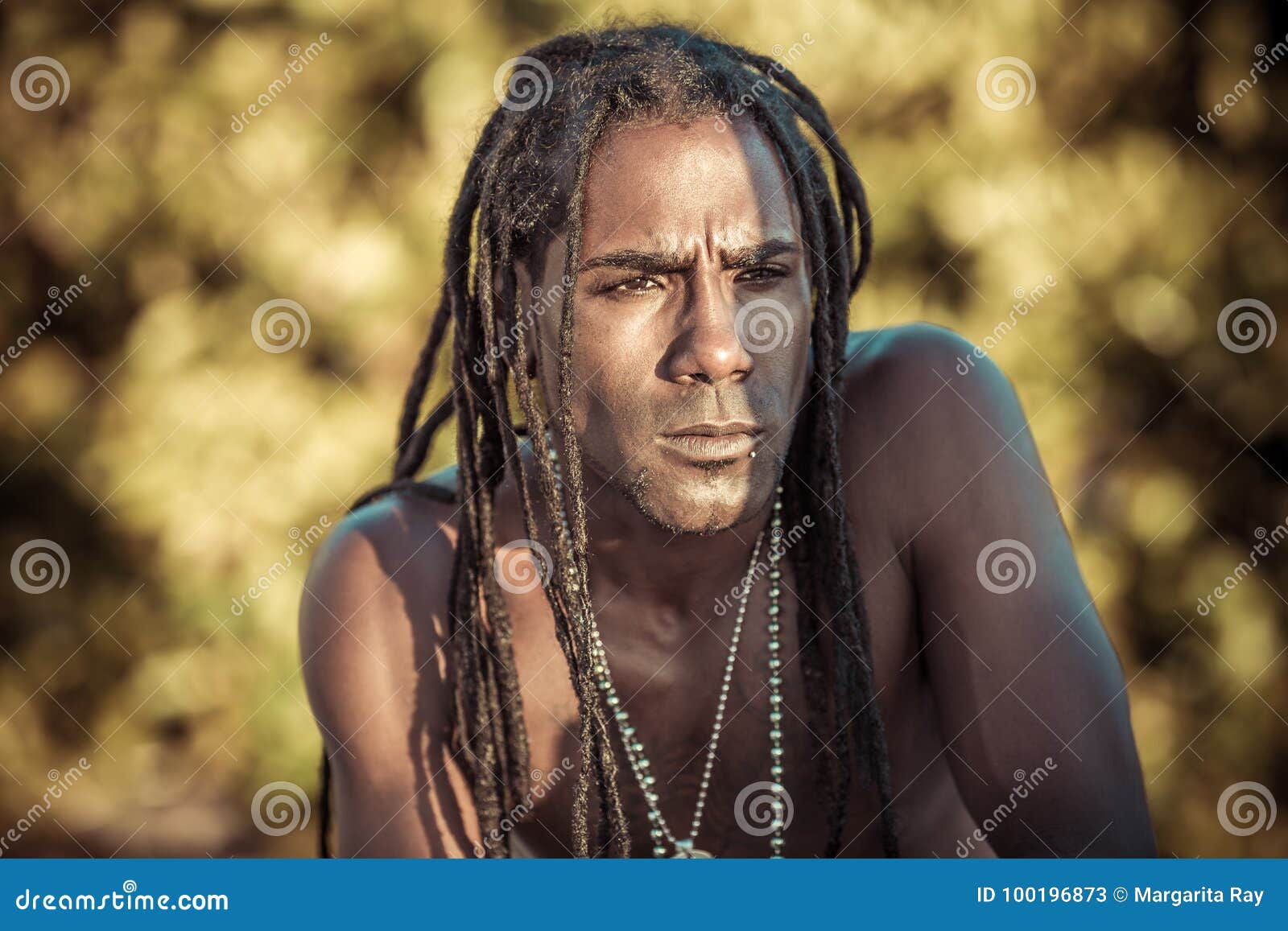 Black Man with Dreadlocks Squints Stock Image - Image of dreadlocks ...