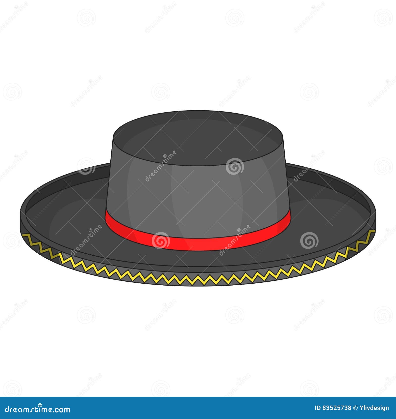 Black Man Fedora Hat Icon, Cartoon Style Stock Vector - Illustration of ...