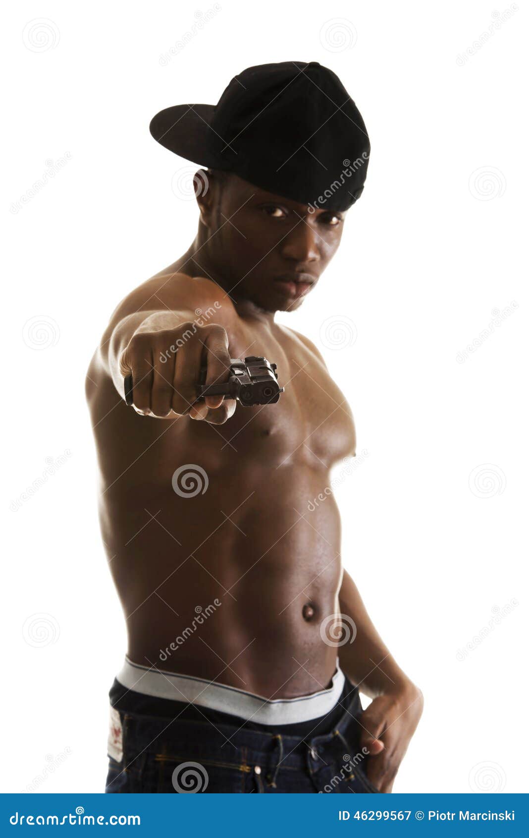 Black Man Holding Gun