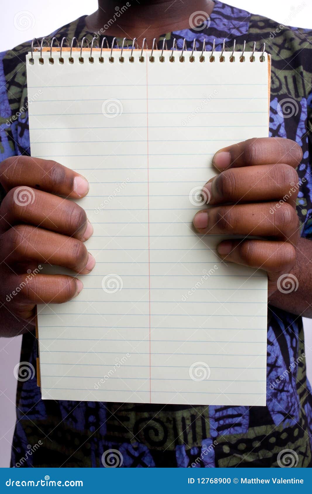 Black Man Holding Writing Tablet Stock Photo - Image of paper, hands ...