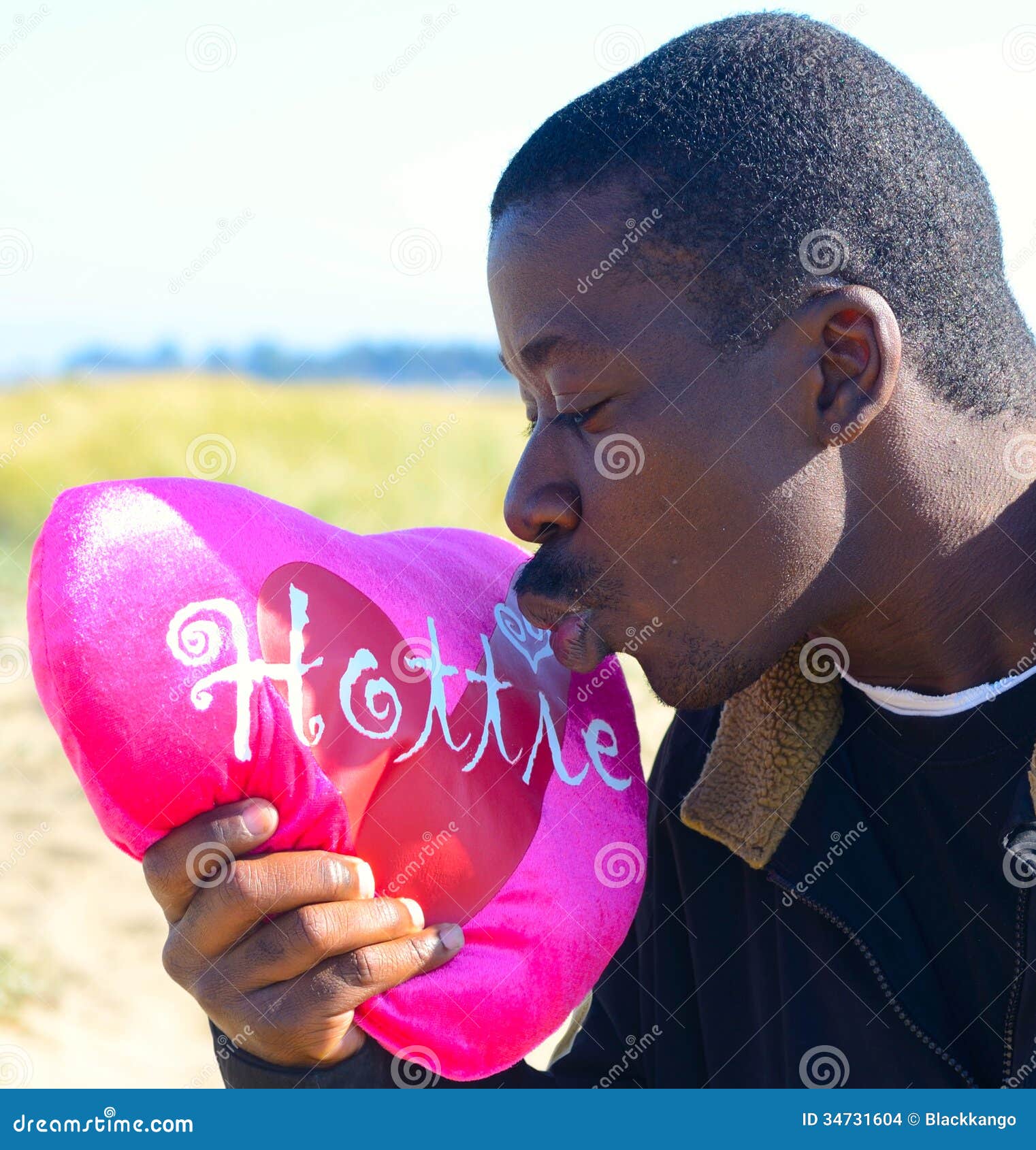 Black Man Kissing His Valentine Stock Photo - Image of valentine ...