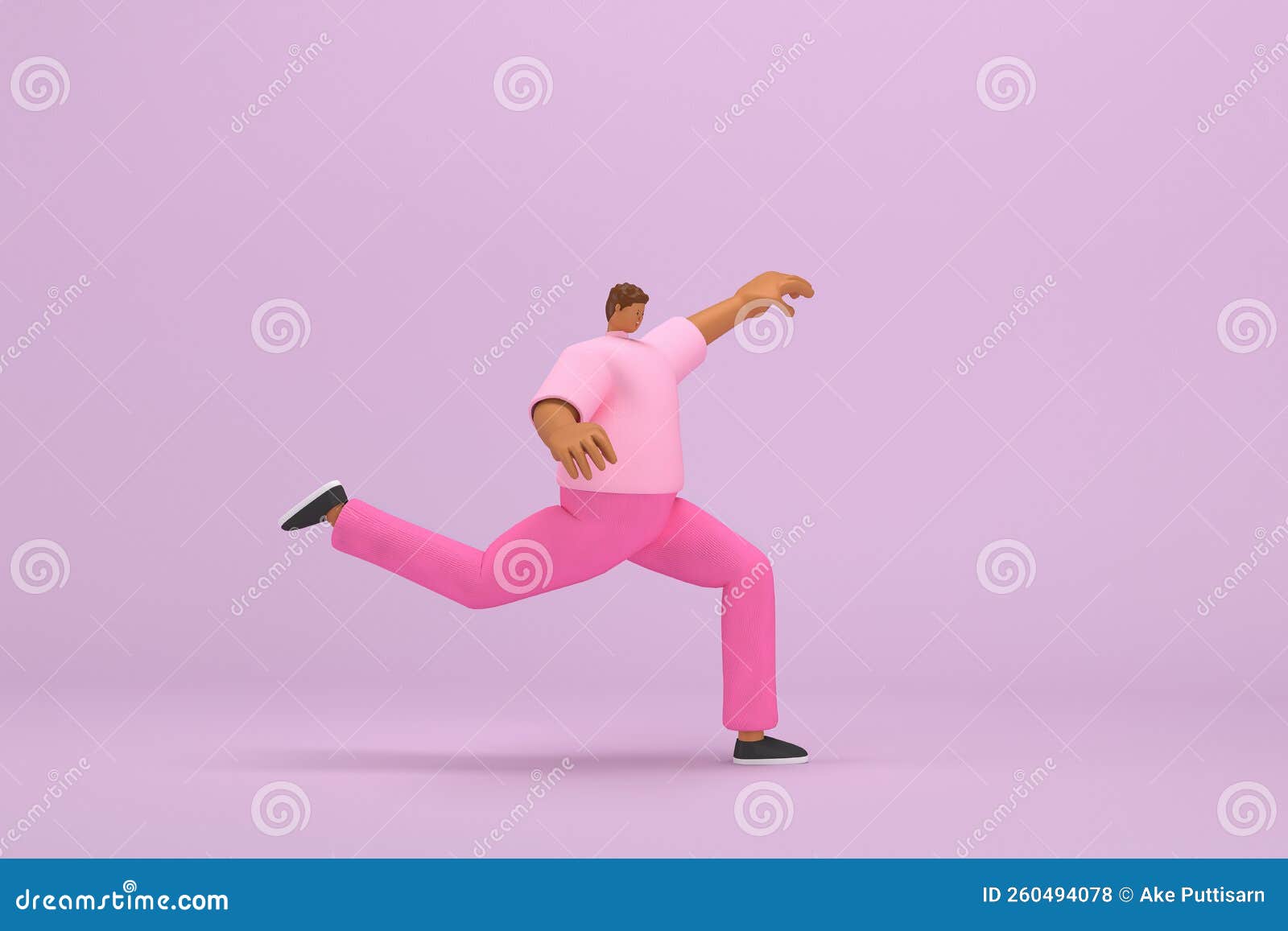 The Black Man with Pink Clothes. he is Doing Exercise Stock ...