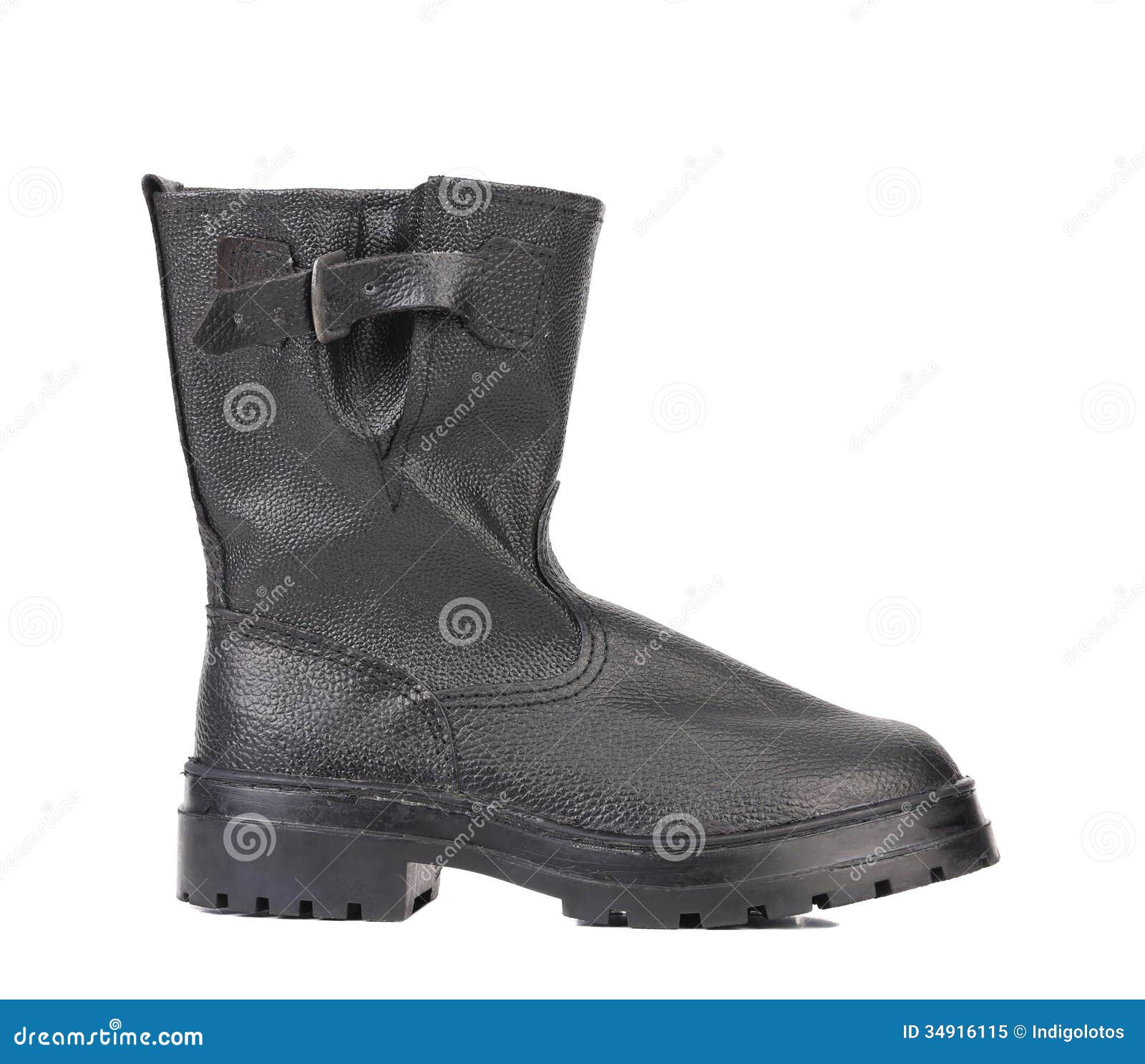 Black Man S Boots. Side View Stock Image - Image of clothing ...
