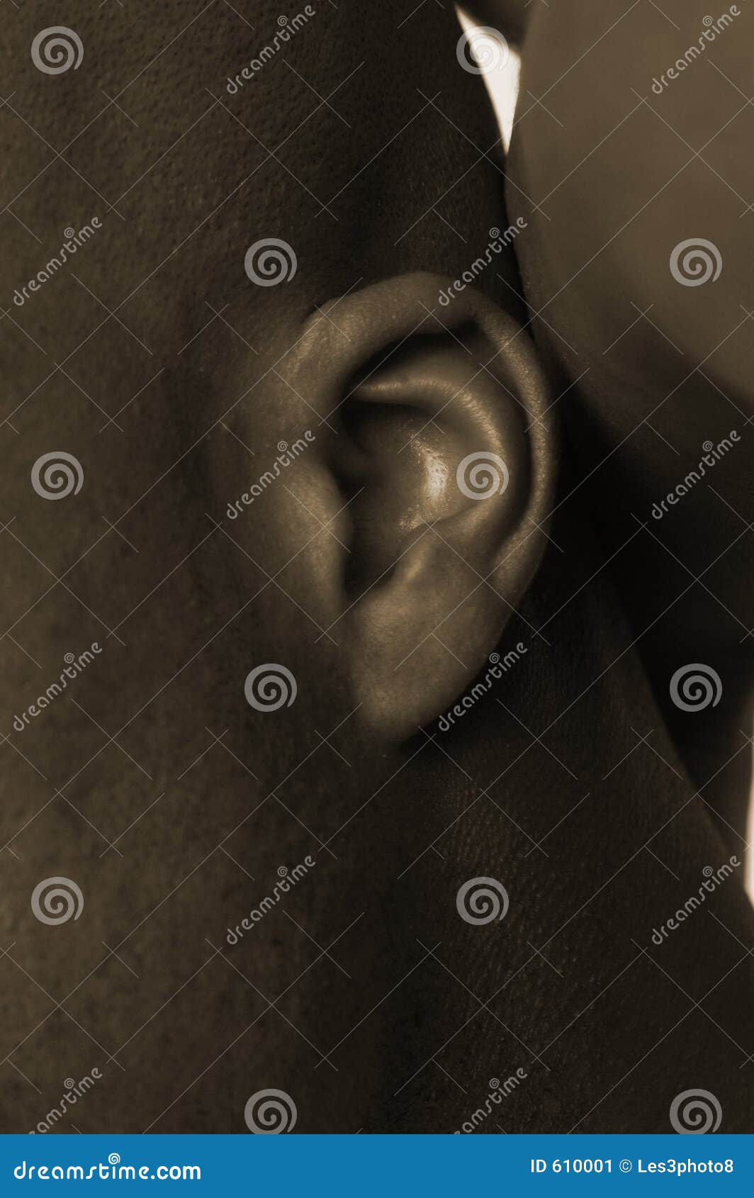 Black man s ear stock image. Image of hearing, afro, audio - 610001