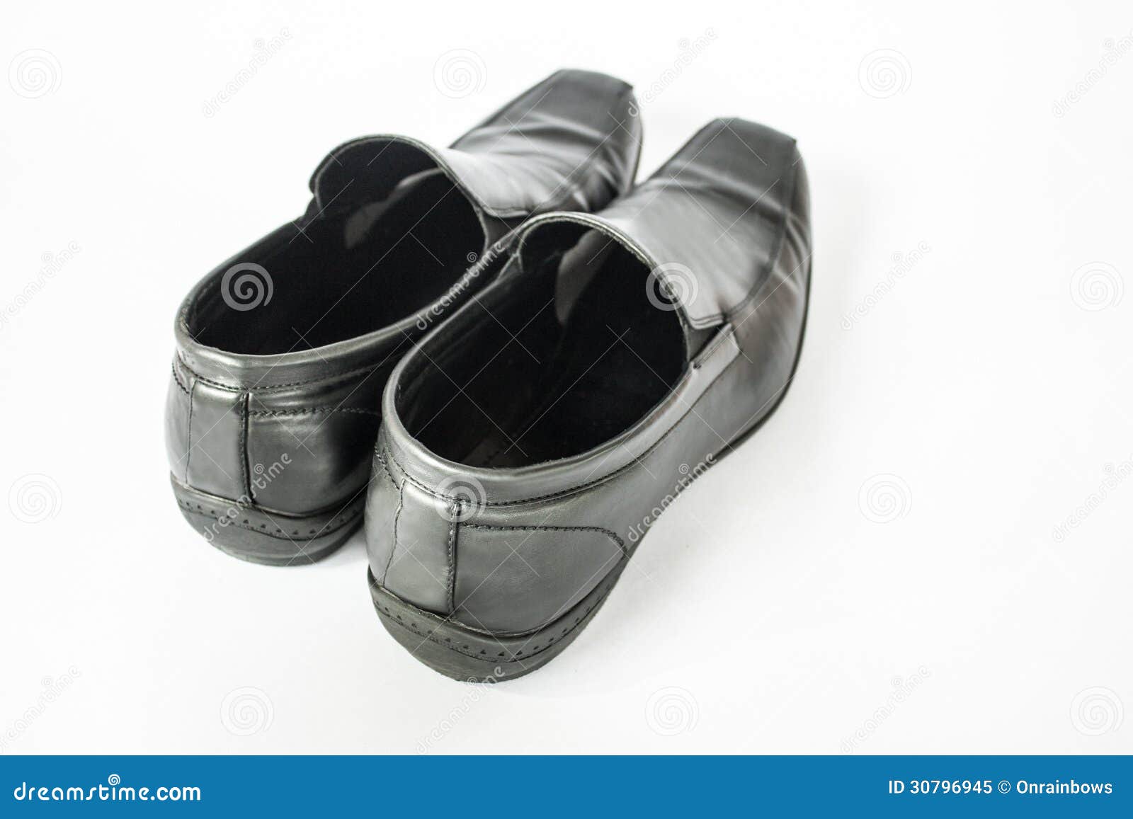 The Black Man S Shoes Back Isolated on White Background Stock Image ...