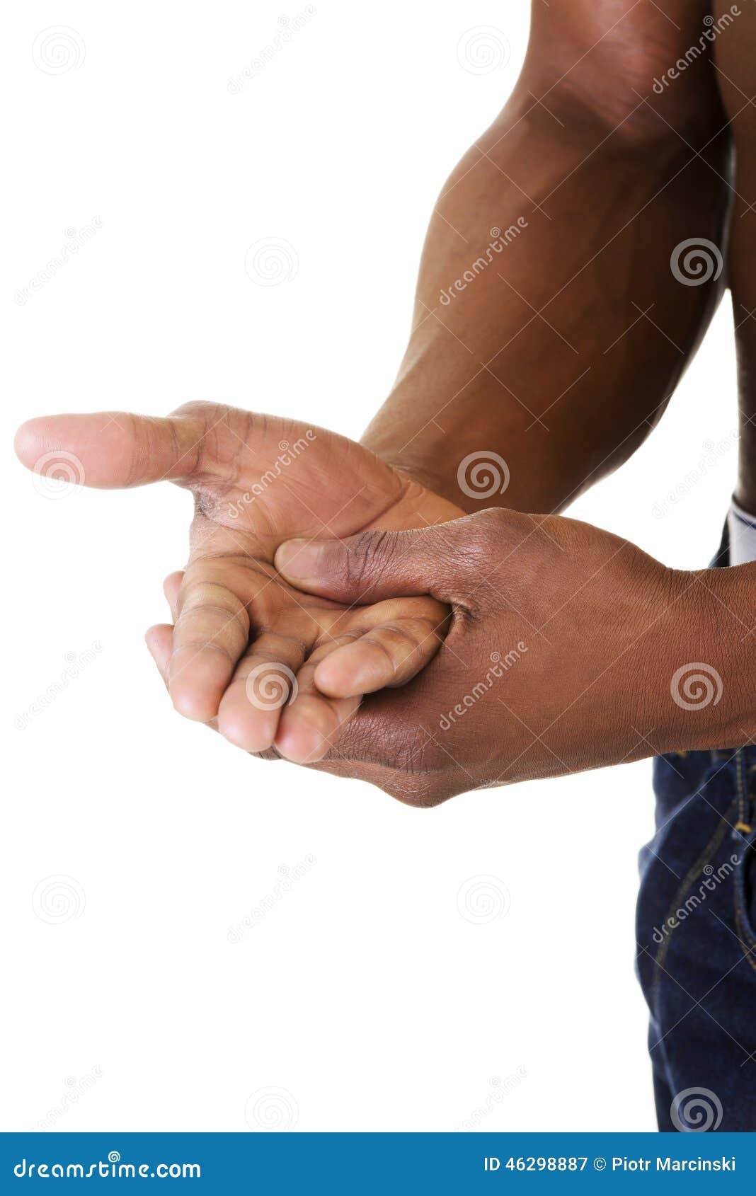 Black man s strong hands stock image. Image of health - 46298887
