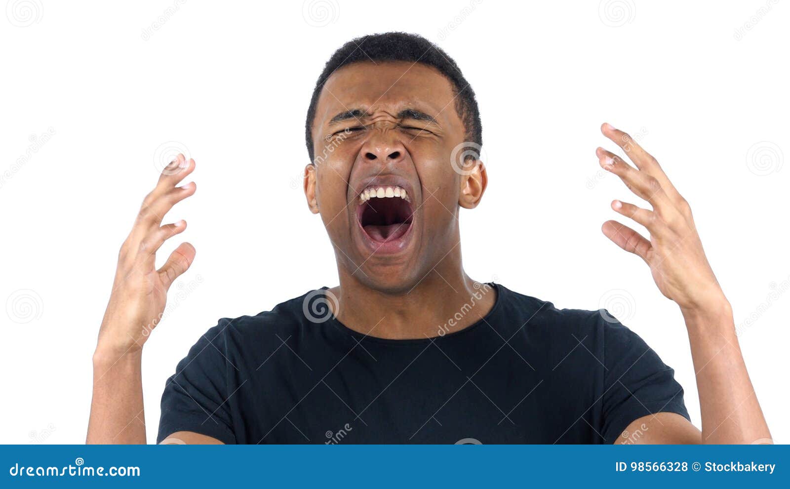 Black Man Screaming, White Background Stock Photo - Image of stress ... Black Man Screaming, White Background Stock Photo - Image of stress ...