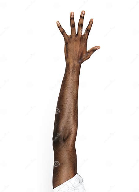 Black man showing his arm stock image. Image of sign - 116226231