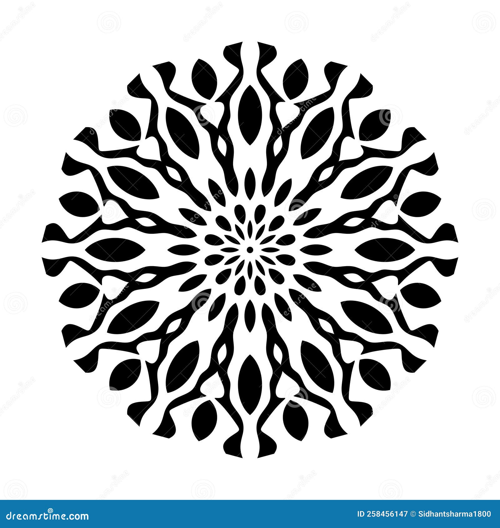 Black Mandala Vector on White Background Illustrations Stock Vector ...