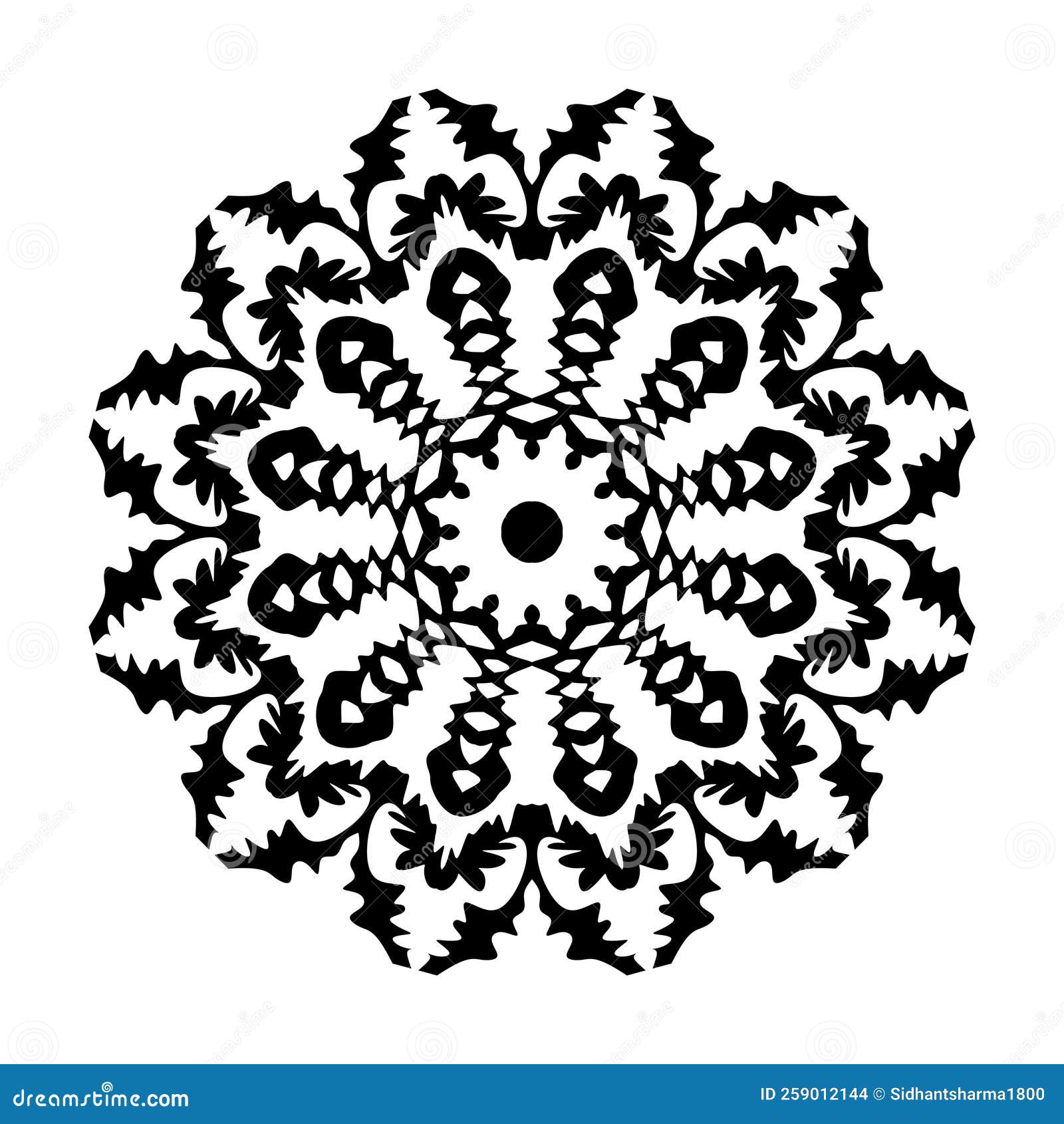 Black Mandala Vector on White Background Illustrations Stock Vector ...