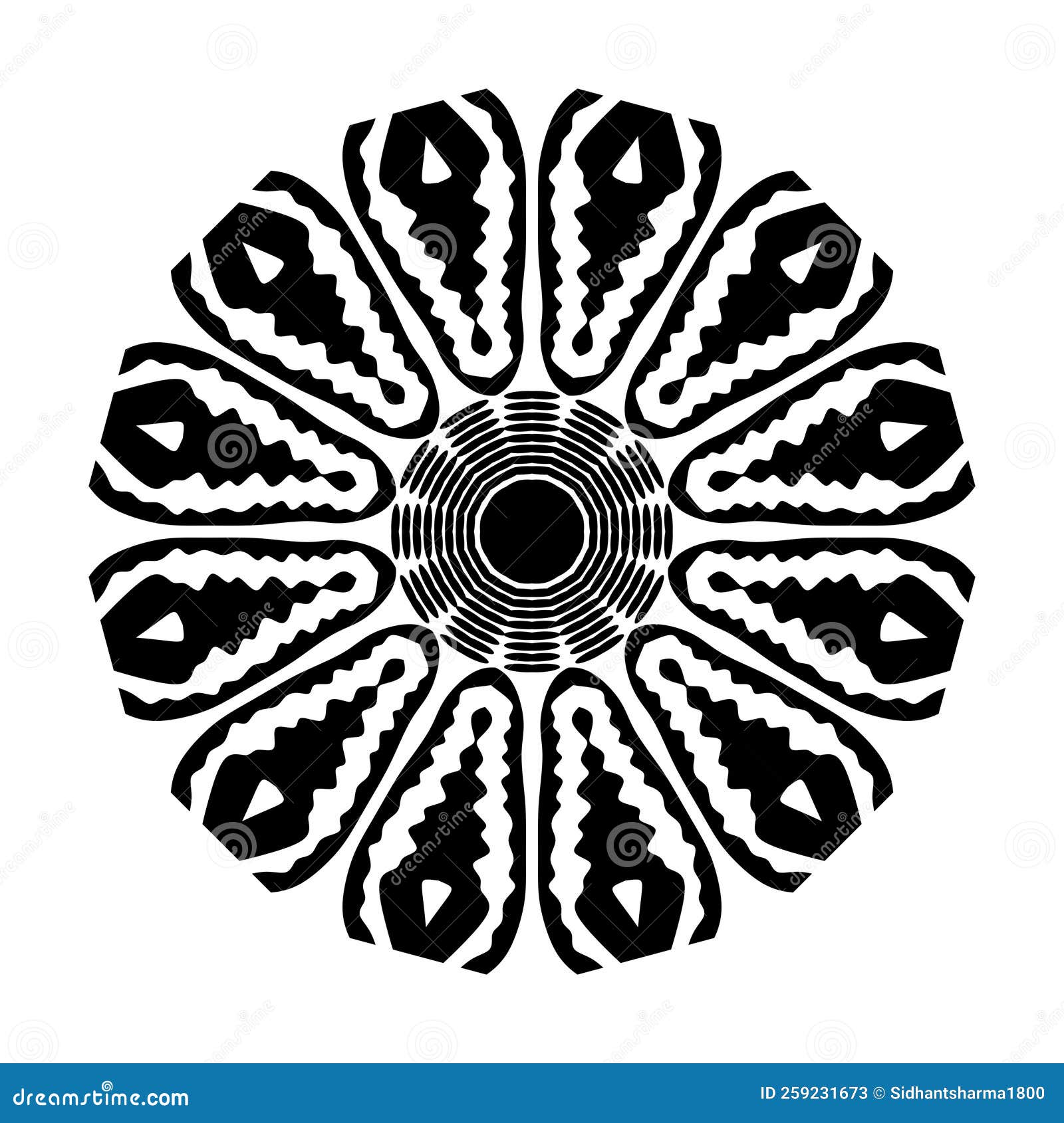 Black Mandala Vector on White Background Illustrations Stock Vector ...