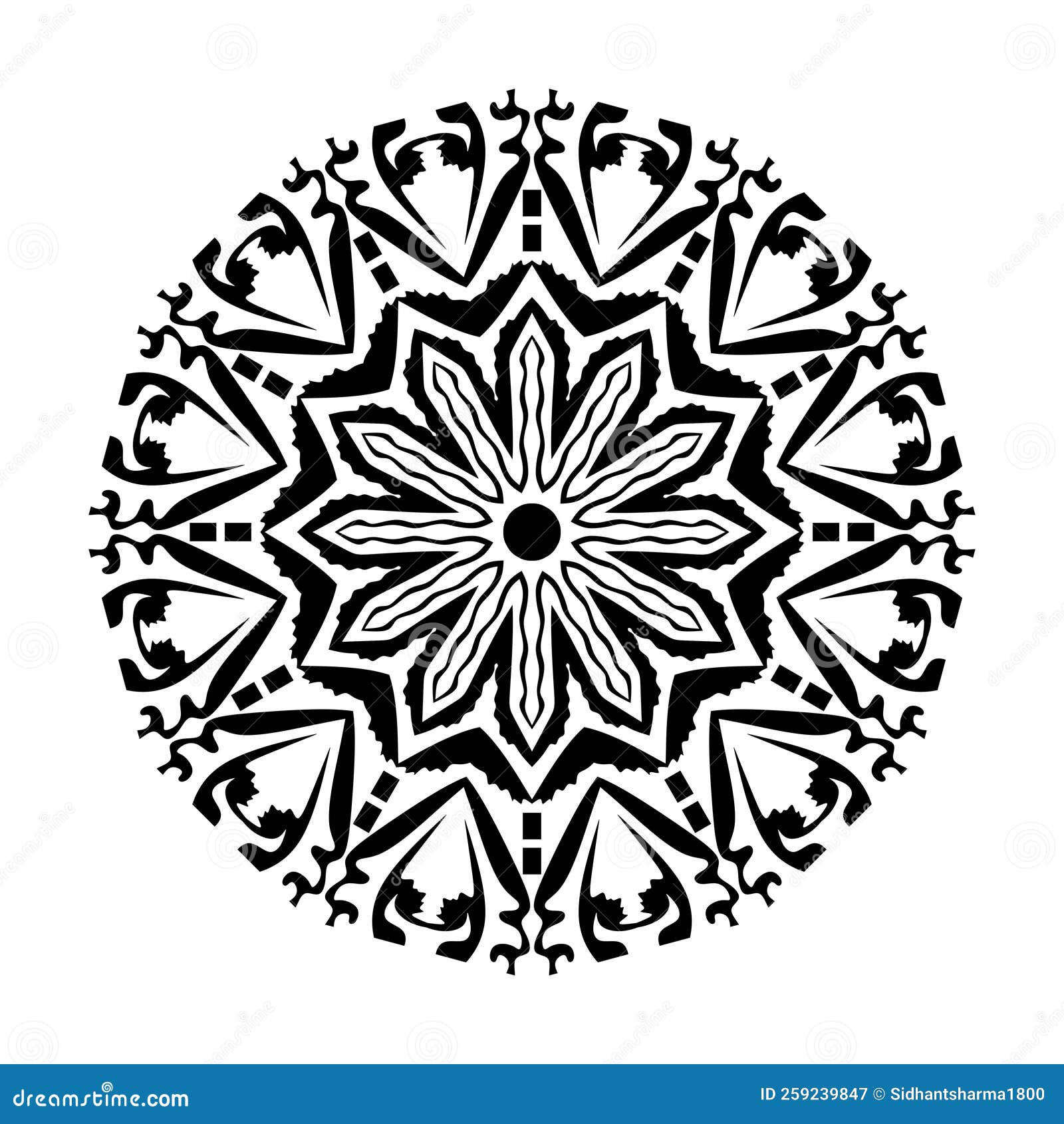 Black Mandala Vector on White Background Illustrations Stock Vector ...