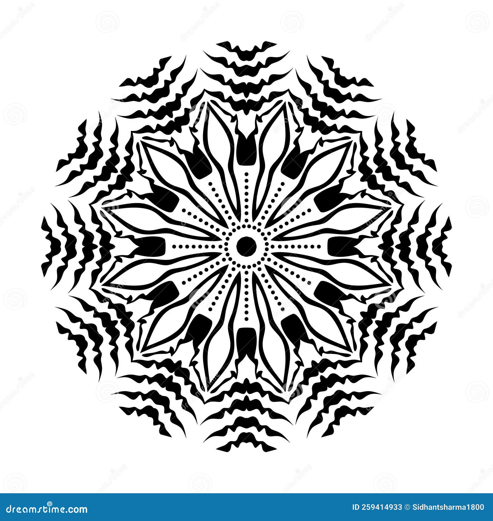 Black Mandala Vector on White Background Illustrations Stock Vector ...