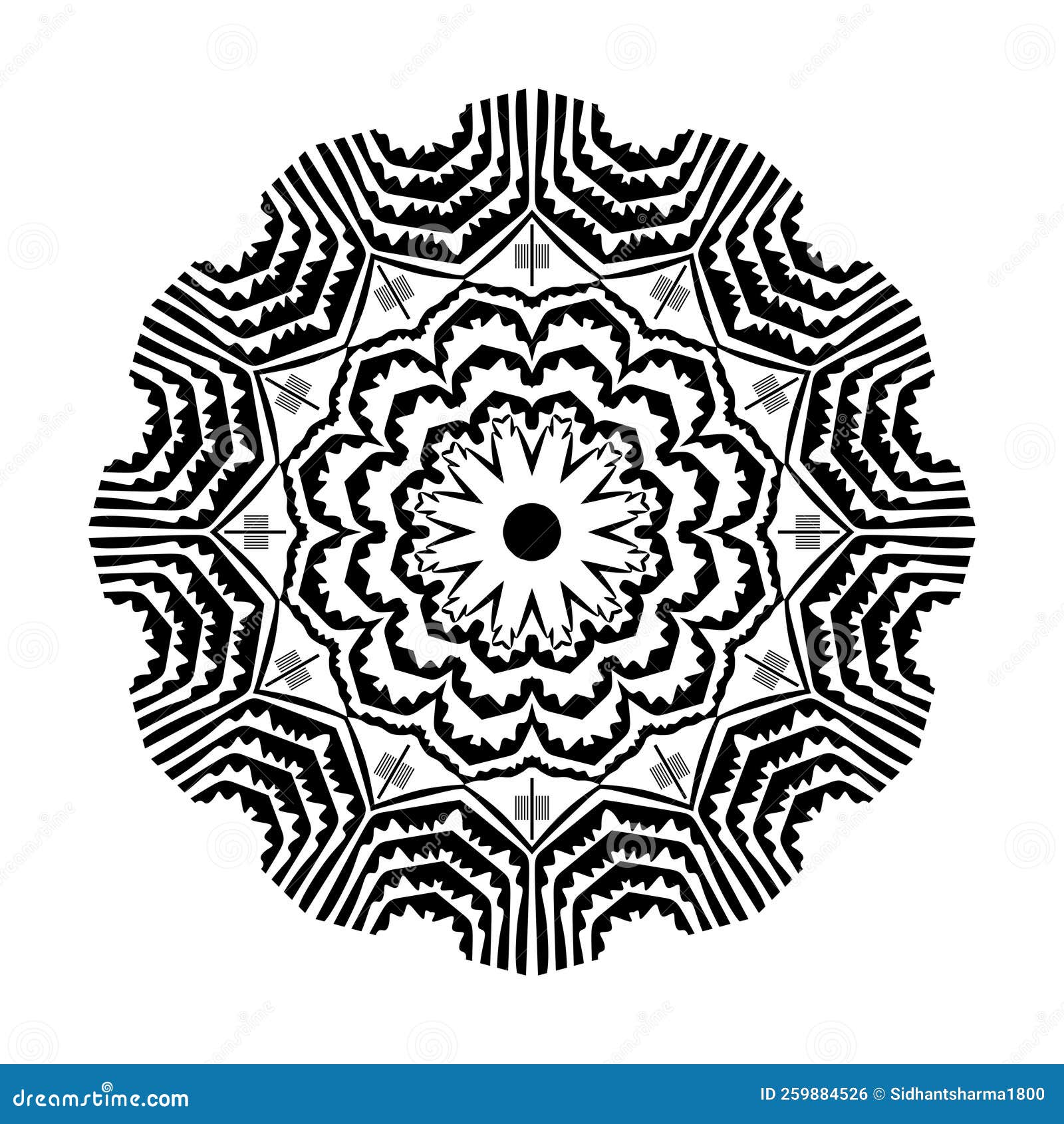Black Mandala Vector on White Background Illustrations Stock ...