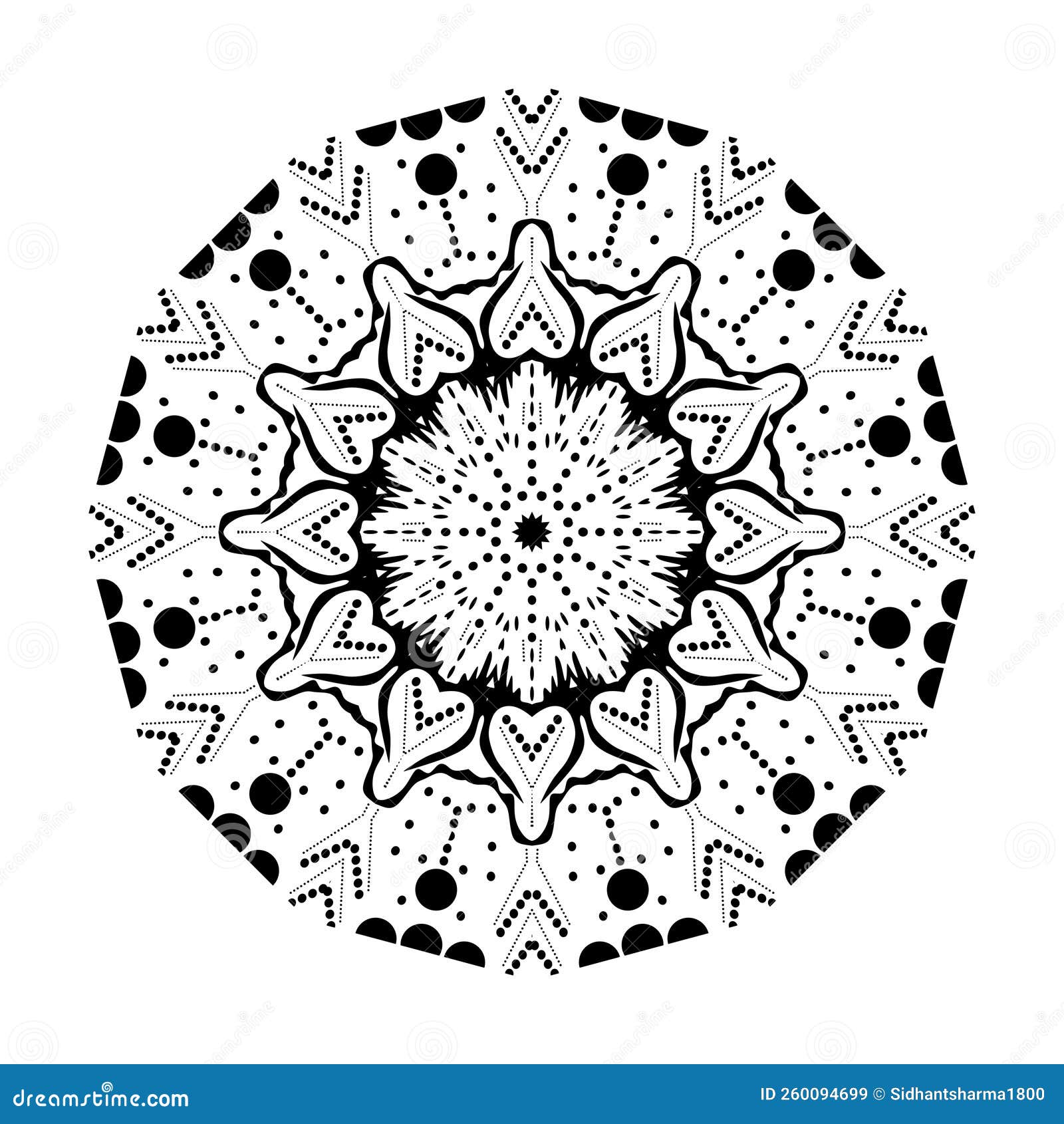 Black Mandala Vector on White Background Illustrations Stock ...