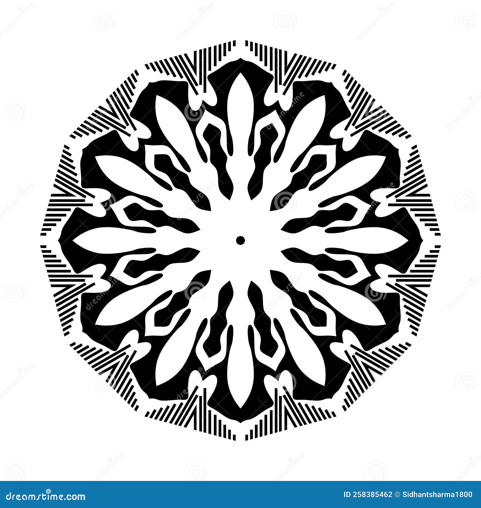 Black Mandala Vector on White Background Illustrations Stock Vector ...
