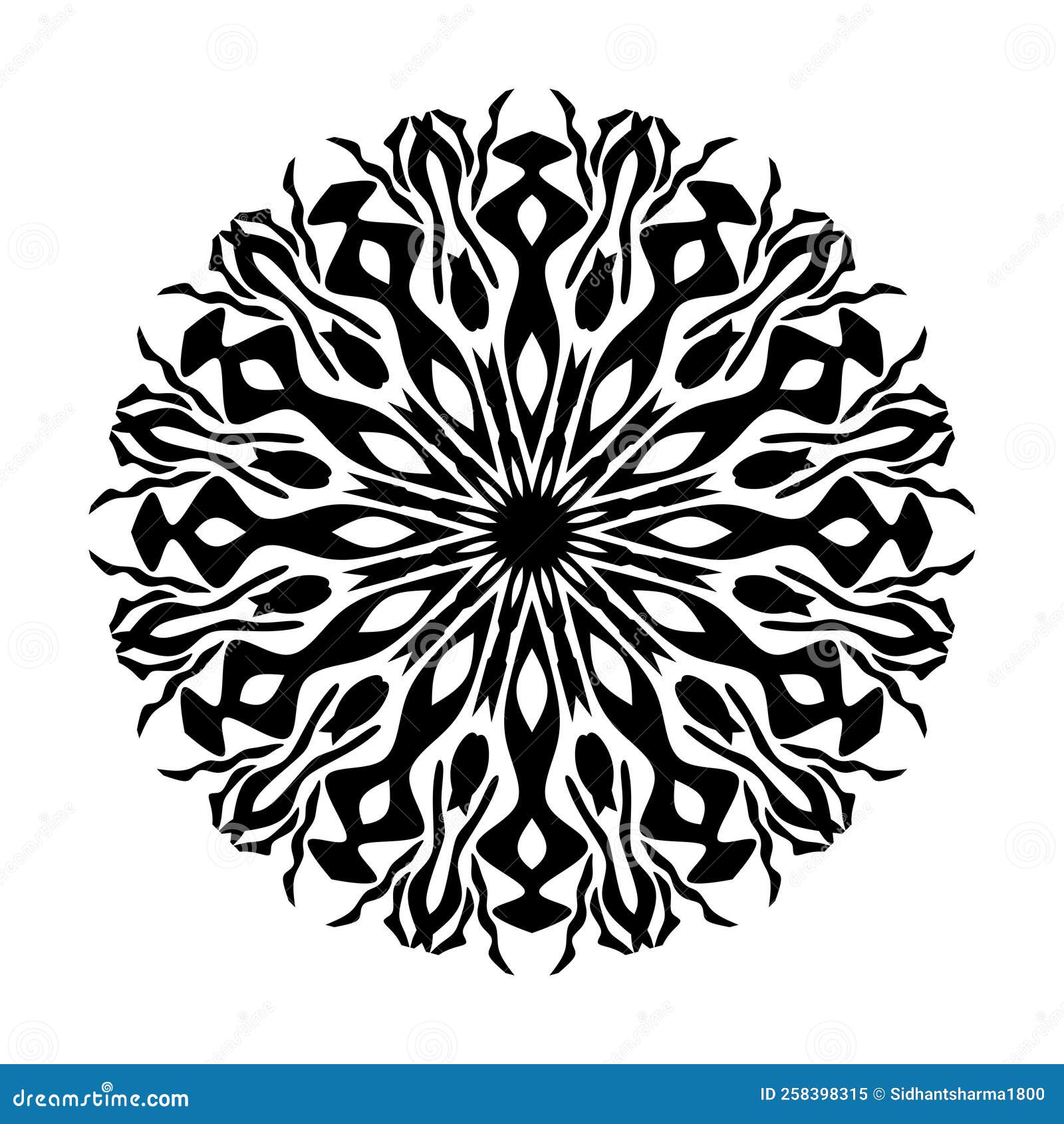Black Mandala Vector on White Background Illustrations Stock Vector ...