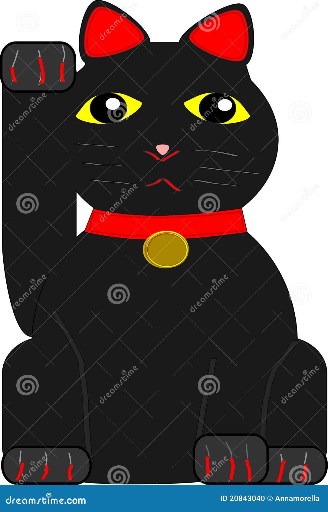 Black maneki neko stock illustration. Illustration of maneki - 20843040
