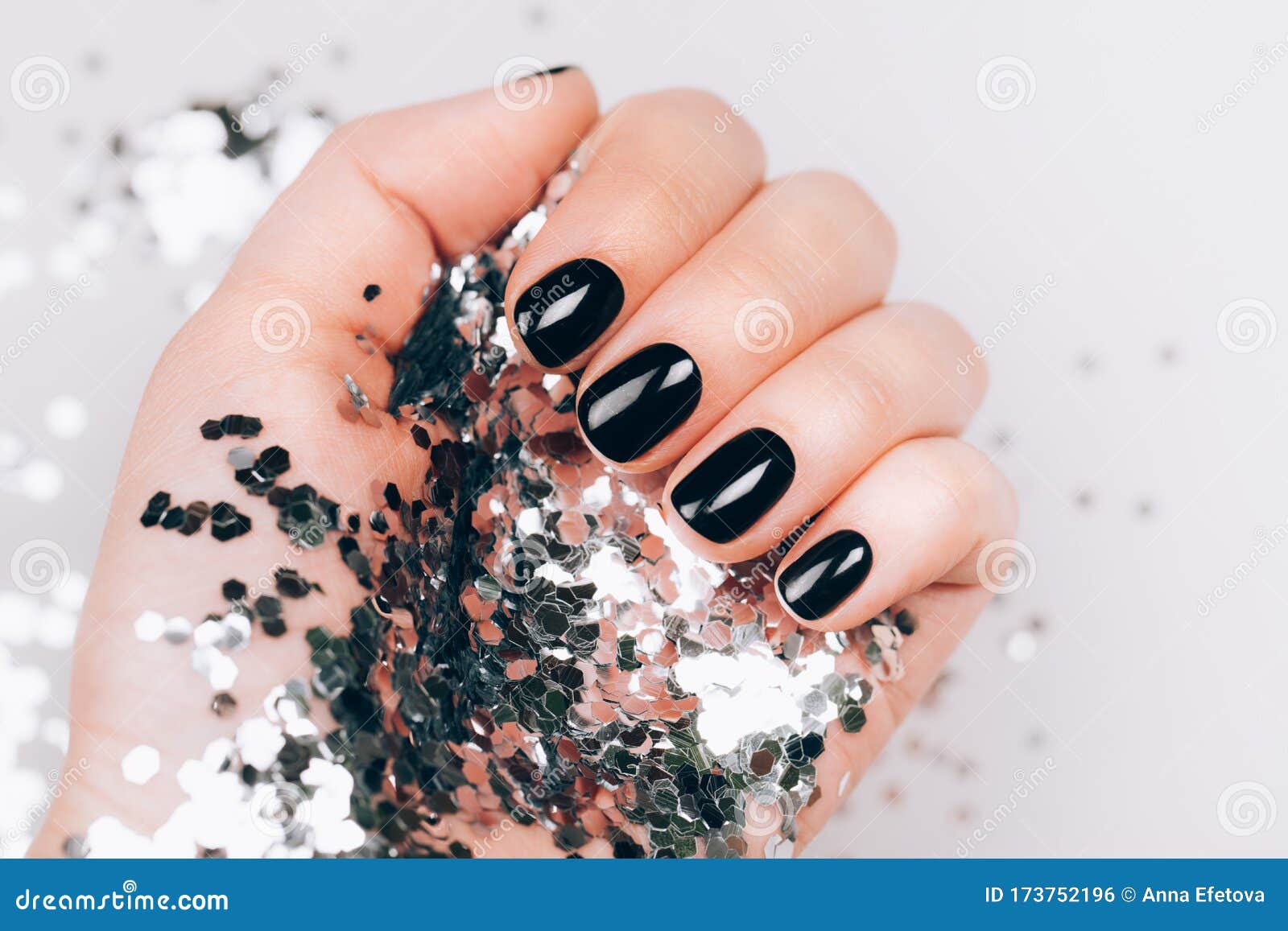Womans Hand with Silver Sparkles Stock Photo - Image of charity ...