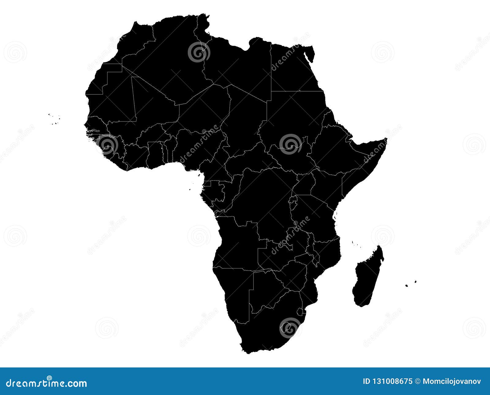 Black Map of Africa stock vector. Illustration of congo - 131008675
