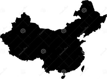 Black Map of China stock illustration. Illustration of shanghai - 325173387