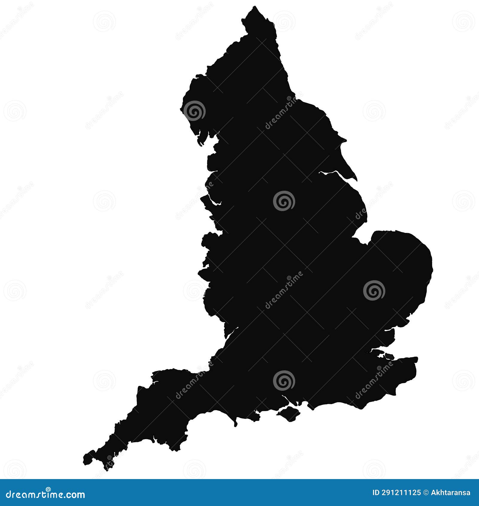 Black Map of England Country Stock Illustration - Illustration of ...