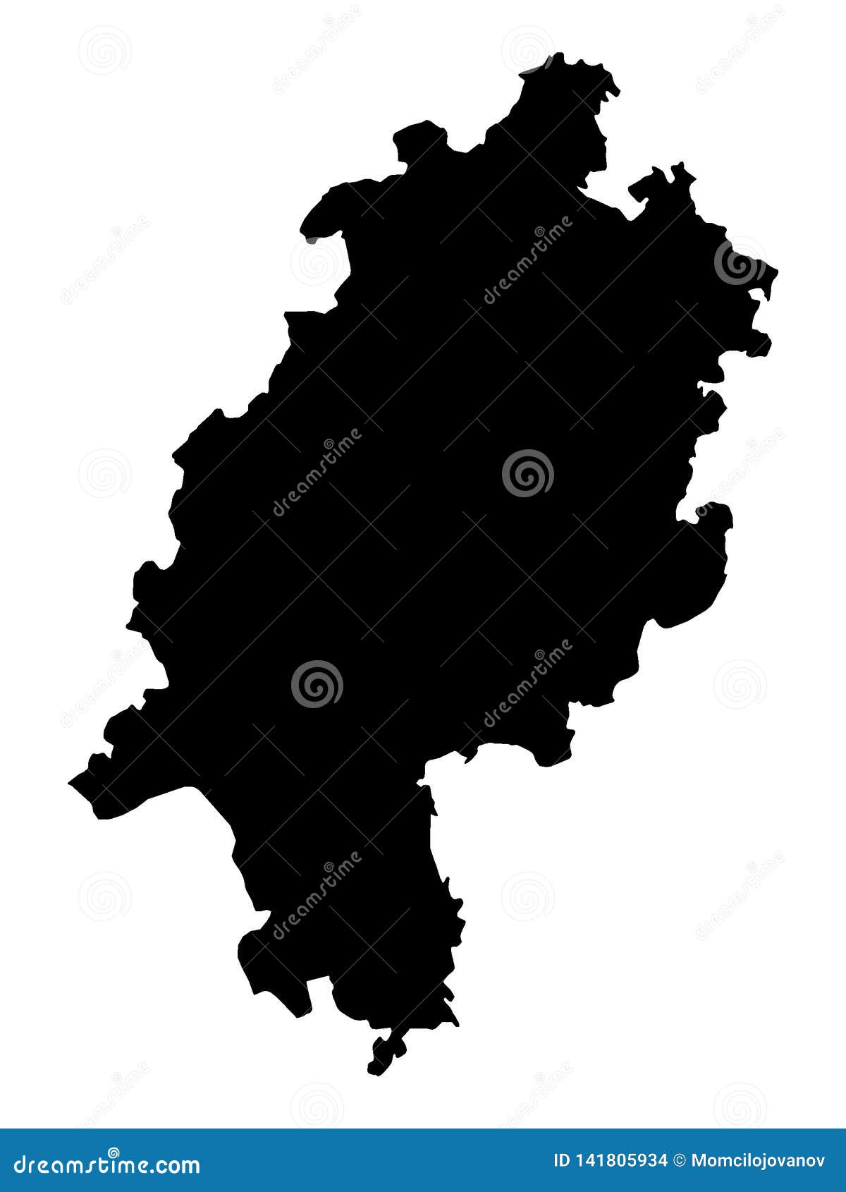Black Map of German State of Hesse Stock Vector - Illustration of state ...