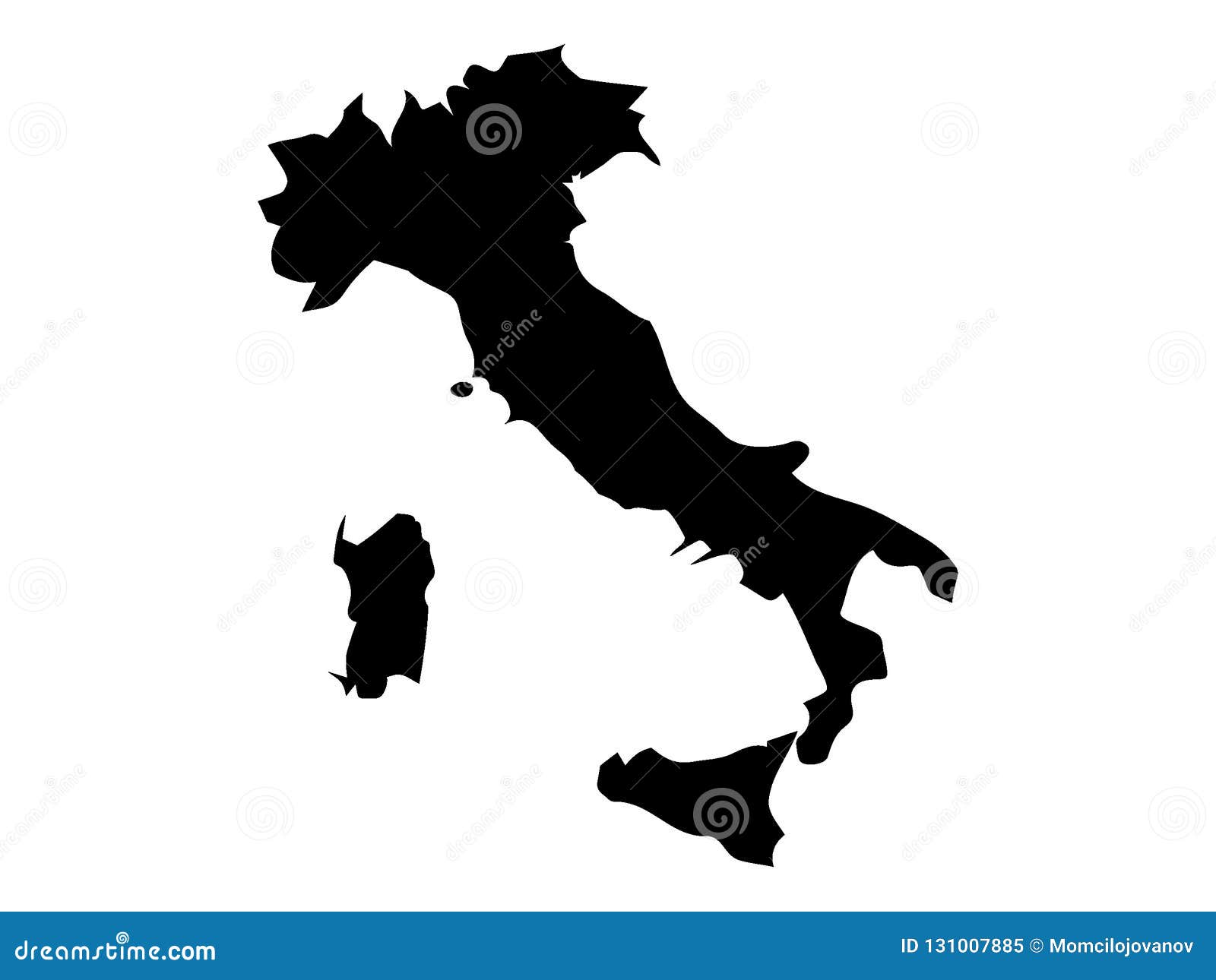 Black map of Italy stock vector. Illustration of germany - 131007885