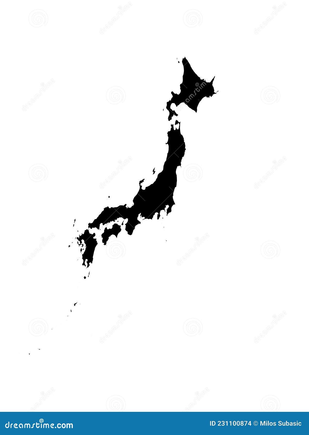 Black Map of Japan stock vector. Illustration of icon - 231100874