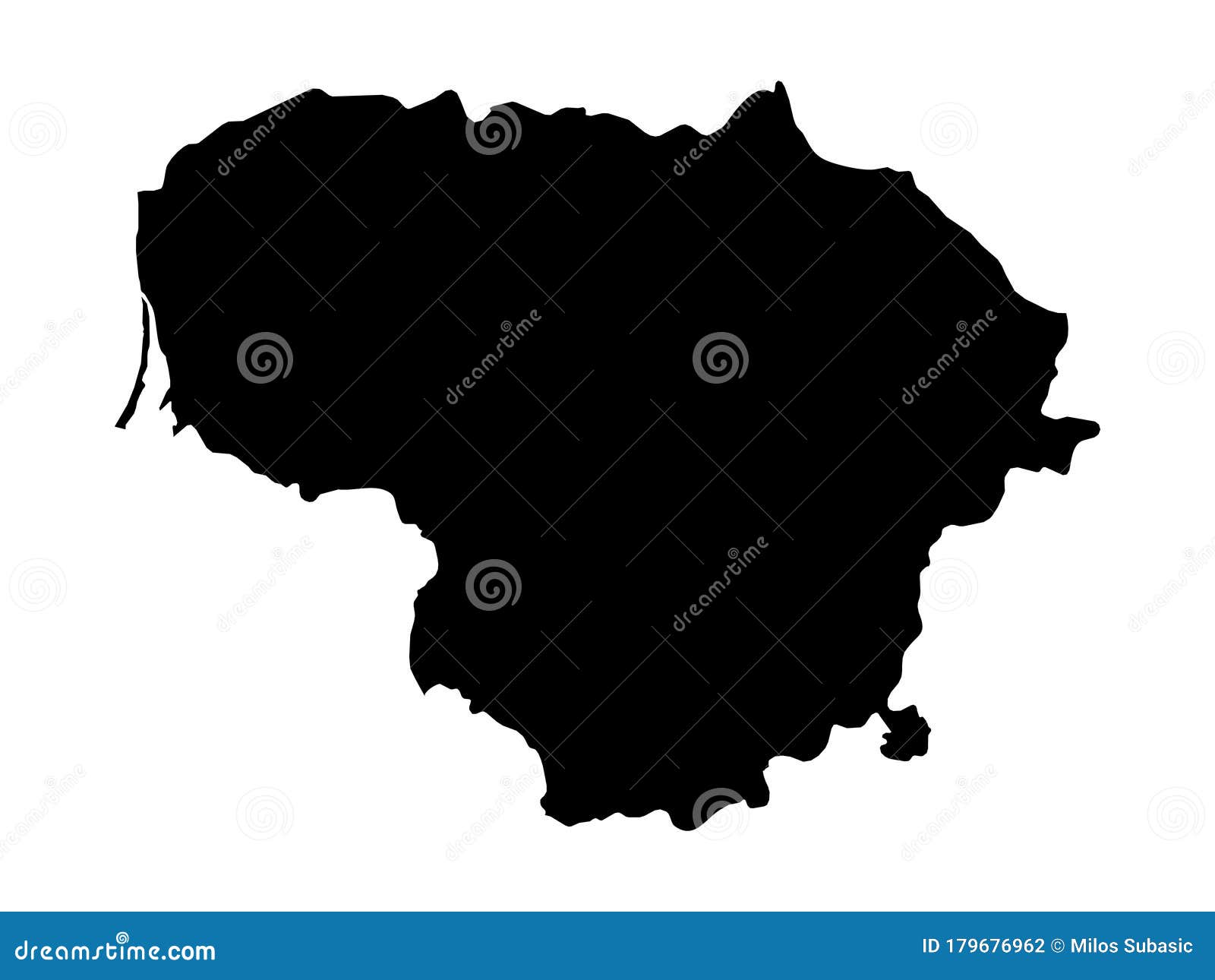 Black Map of Lithuania on White Background Stock Vector - Illustration ...