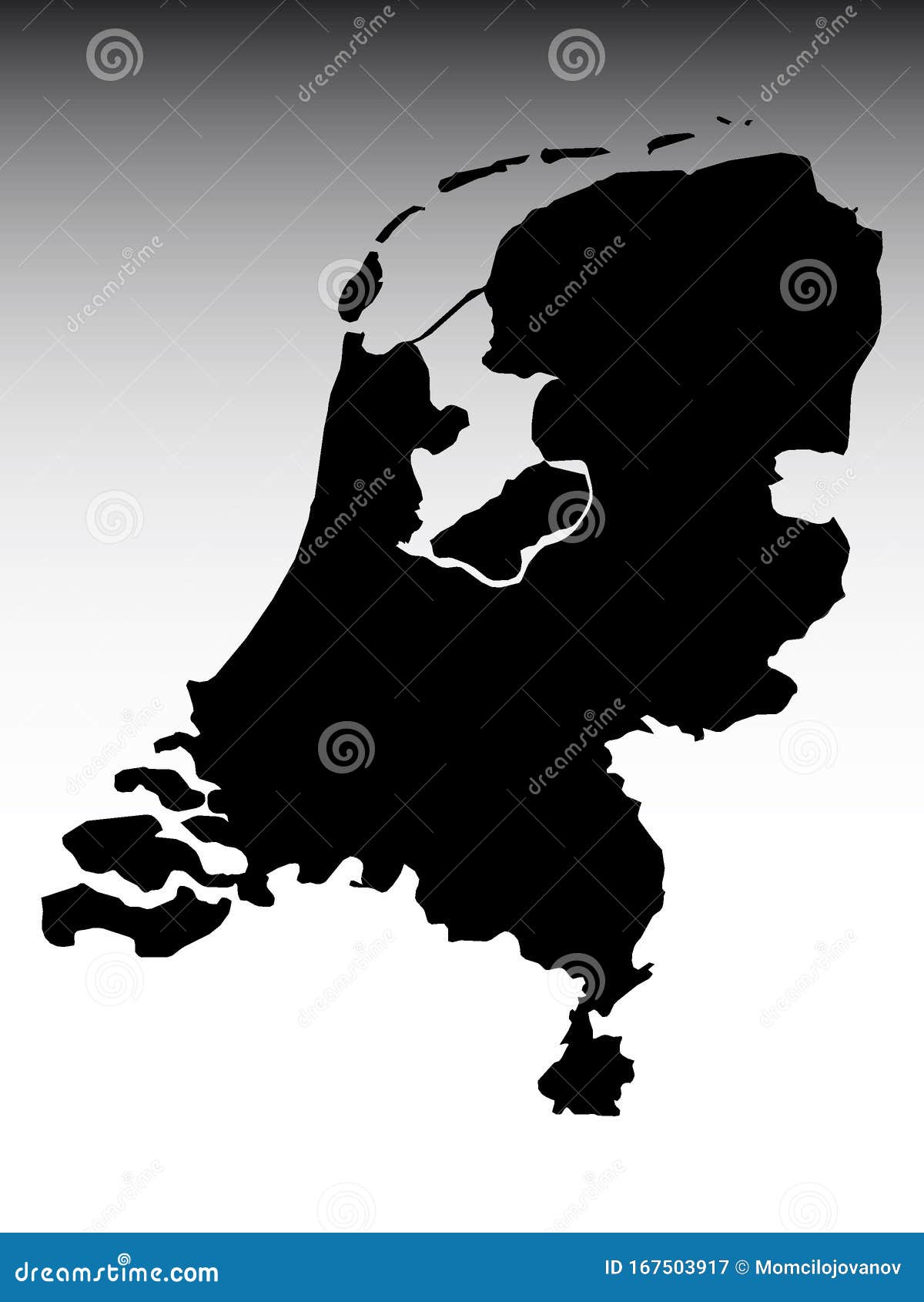 Black map of Netherlands stock vector. Illustration of detailed - 167503917