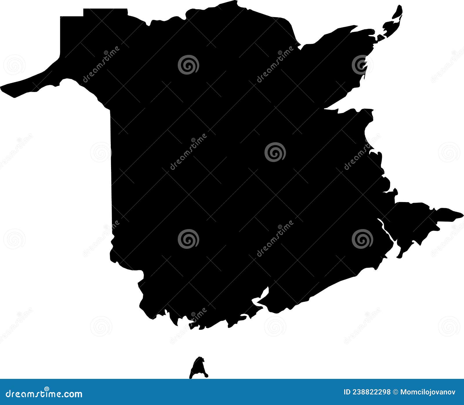 Black Map of NEW BRUNSWICK, CANADA Stock Vector - Illustration of ...