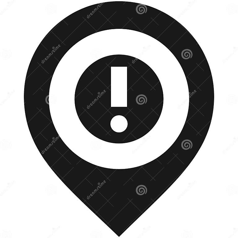 Black map pin, stock vector. Illustration of circle - 102145458