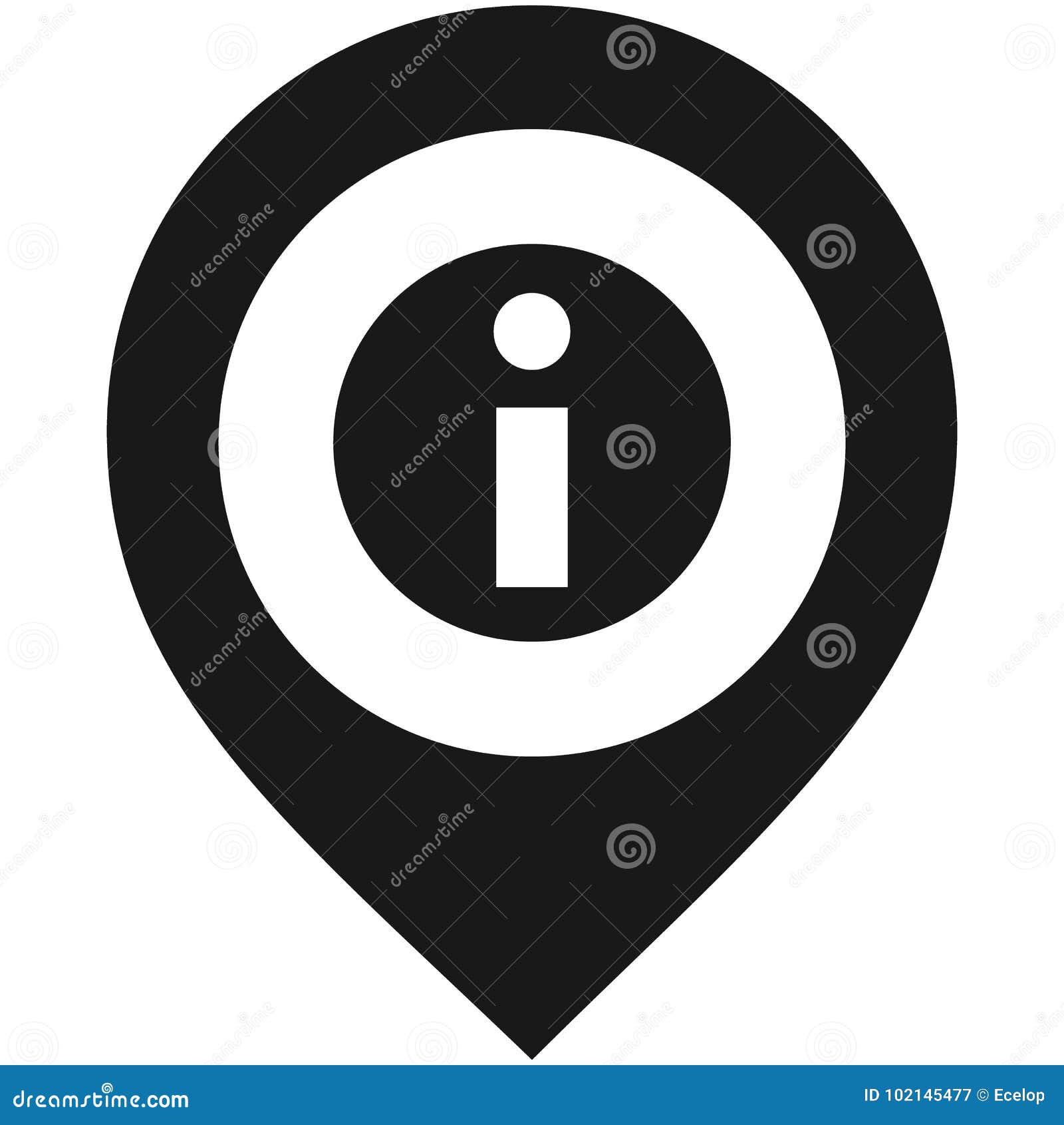 Black map pin, stock vector. Illustration of push, flat - 102145477