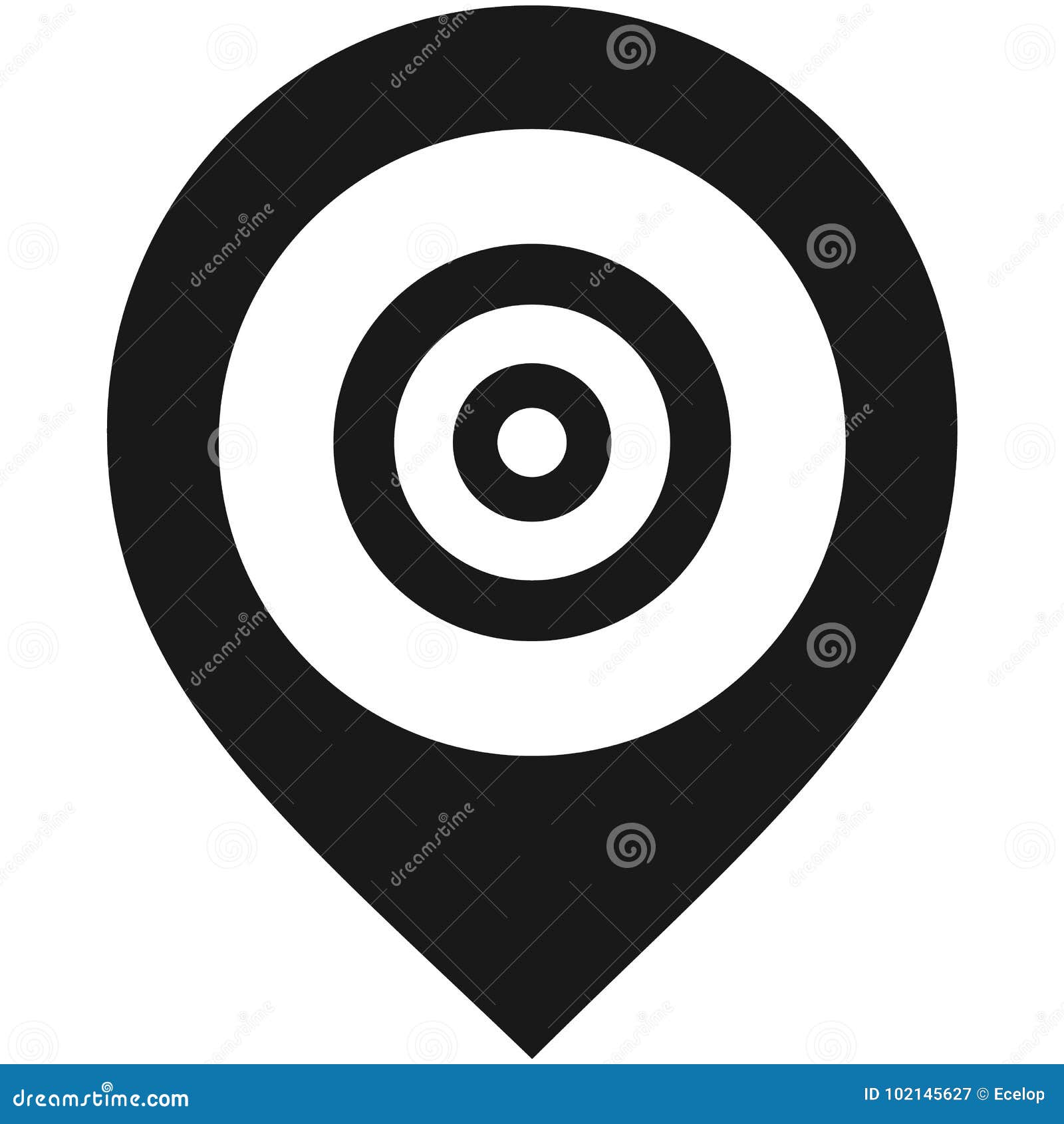 Black map pin, stock vector. Illustration of cartography - 102145627