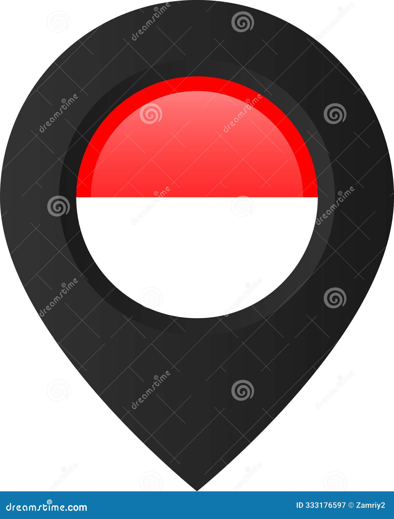 Black Map Pointer with the Flag of Indonesia Stock Illustration ...