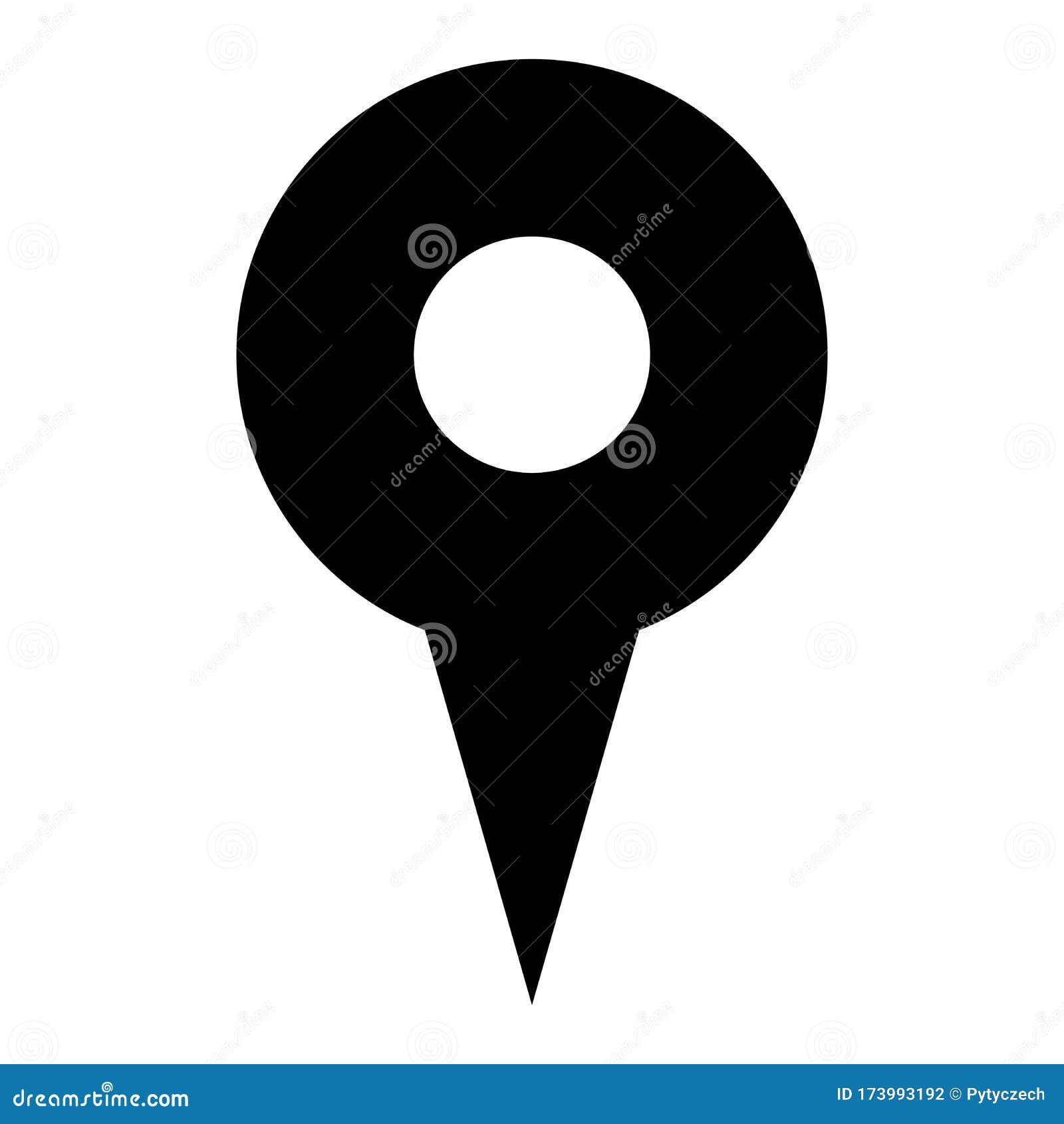 Black Map Pointer. Simple Flat Vector Icon Stock Vector - Illustration ...
